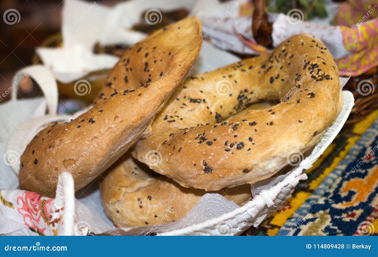 Traditional Turkish Style Made Bread Stock Photo - Image of nutrition ...