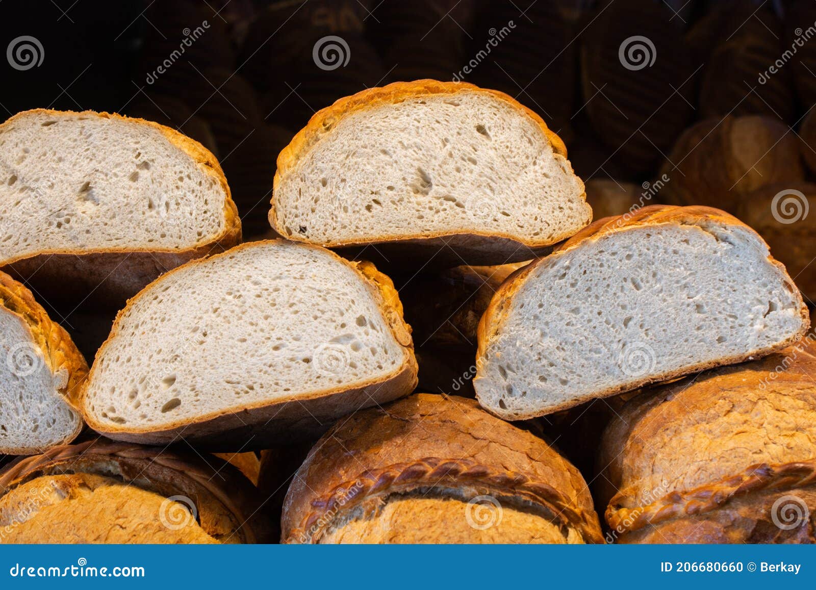 Traditional Turkish Style Made Bread Stock Photo - Image of leaf ...