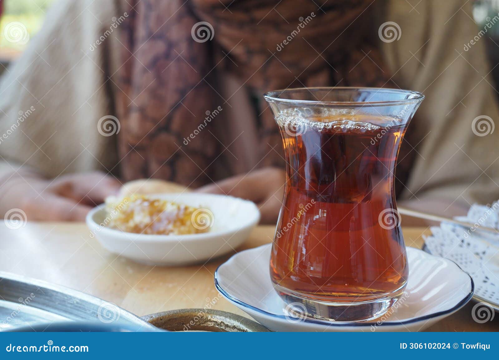 Traditional Turkish Tea on Cafe Table . Stock Photo - Image of healthy ...