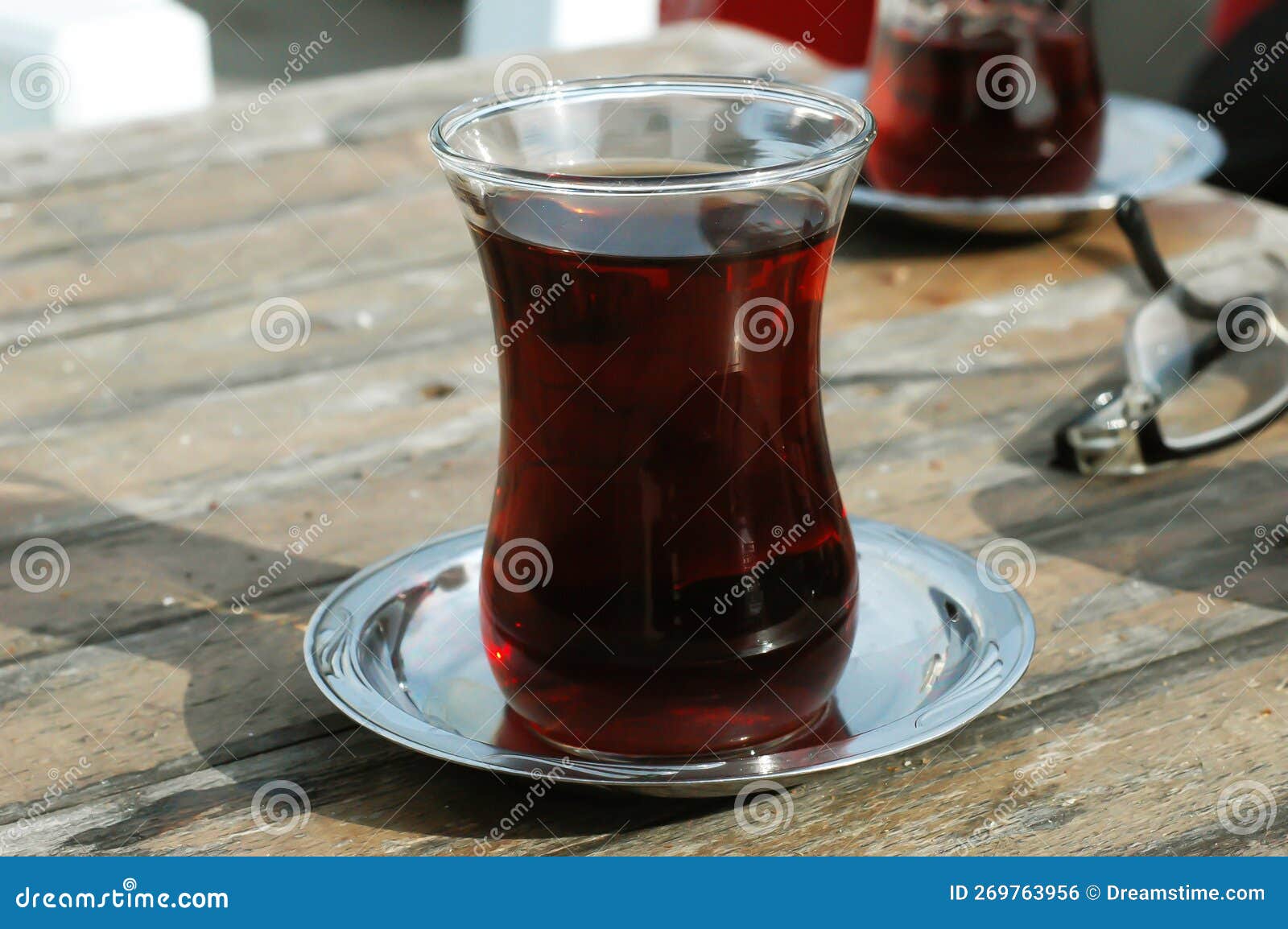 Traditional Turkish Tea in Glass Stock Photo - Image of food, glass ...