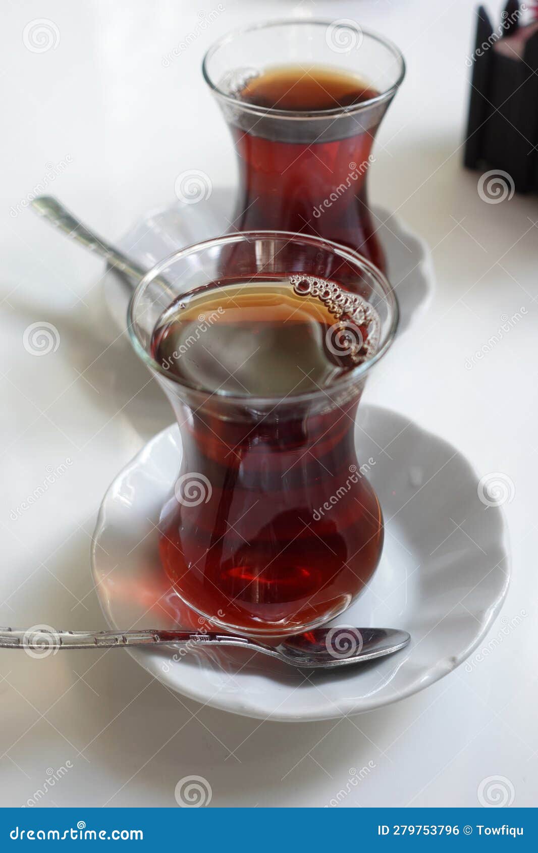Traditional Turkish Tea on White Table . Stock Photo - Image of color ...