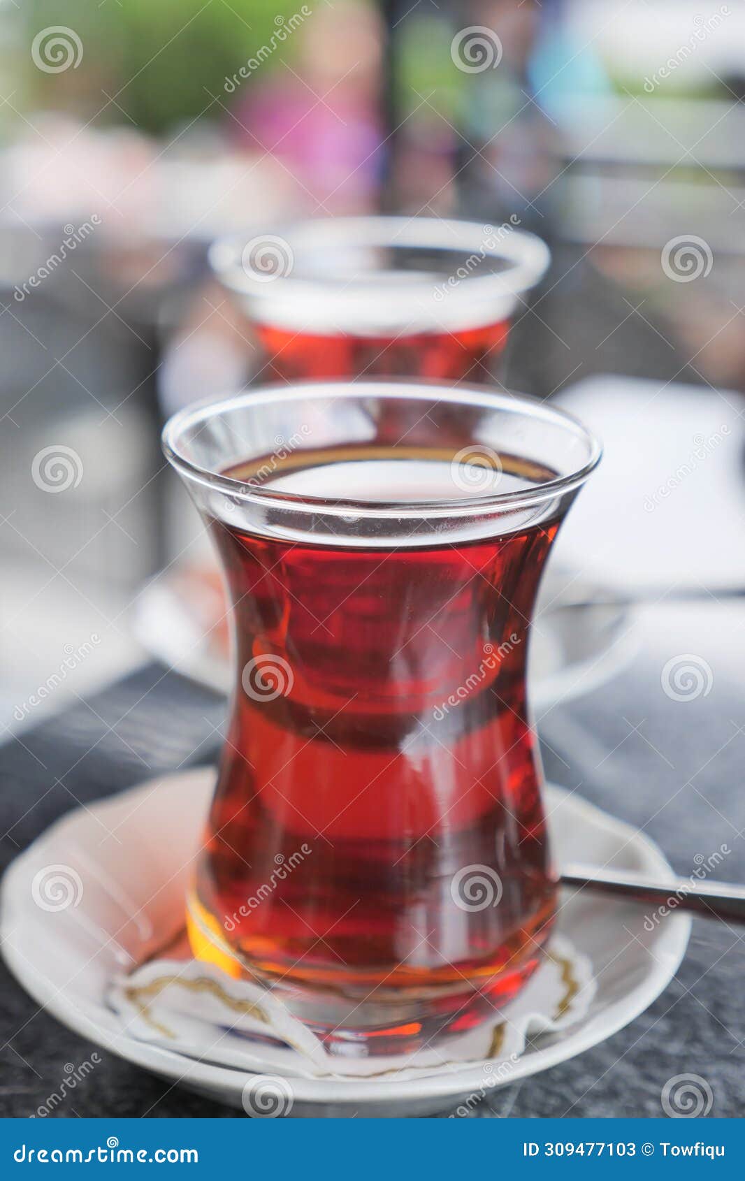Traditional Turkish Tea on White Table . Stock Image - Image of east ...