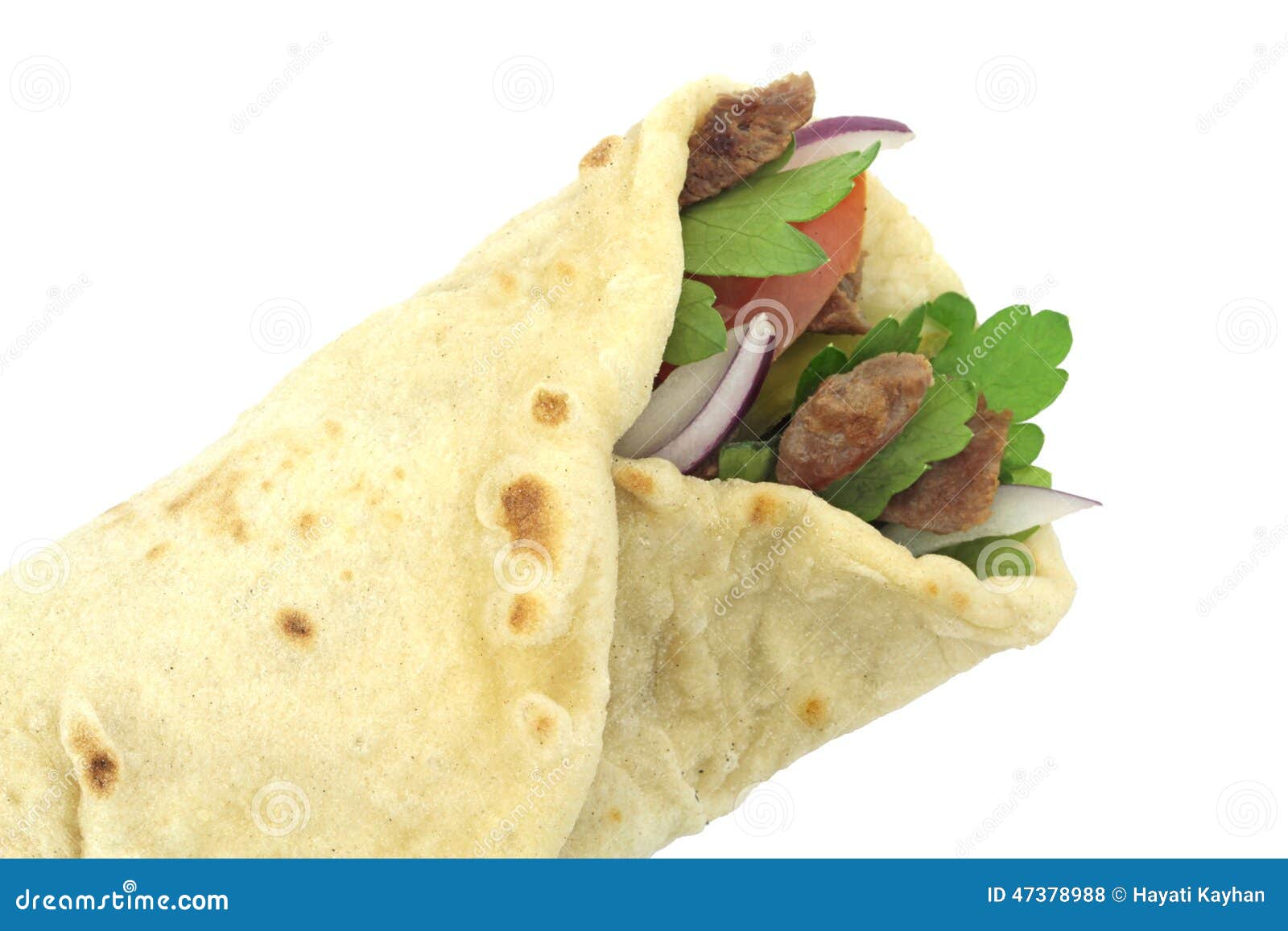 Traditional Turkish Wrap Roll Bread. Durum Doner Kebab Stock Photo ...