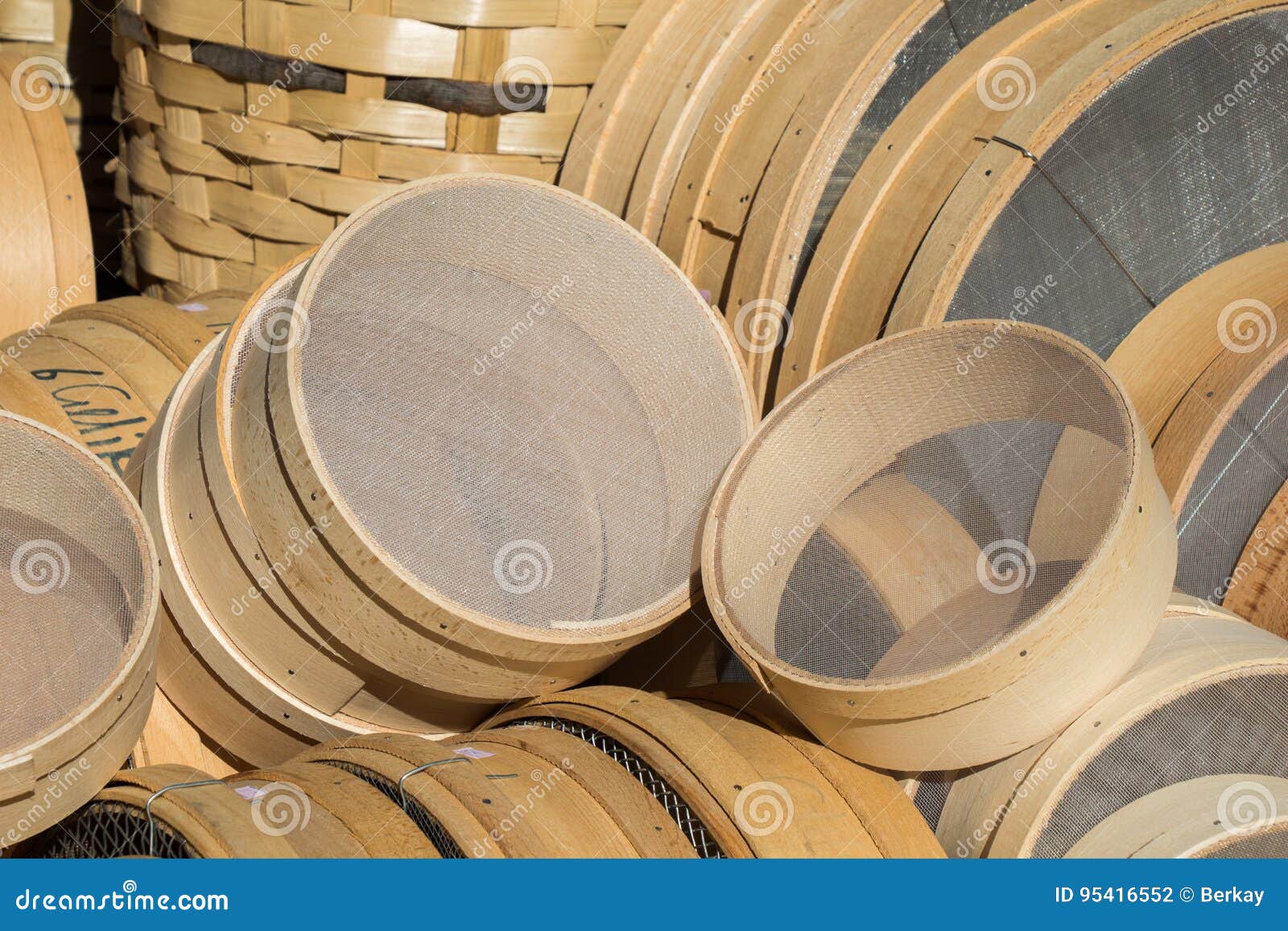Traditional Type Wooden Sieve Stock Photo - Image of wheat, bread: 95416552