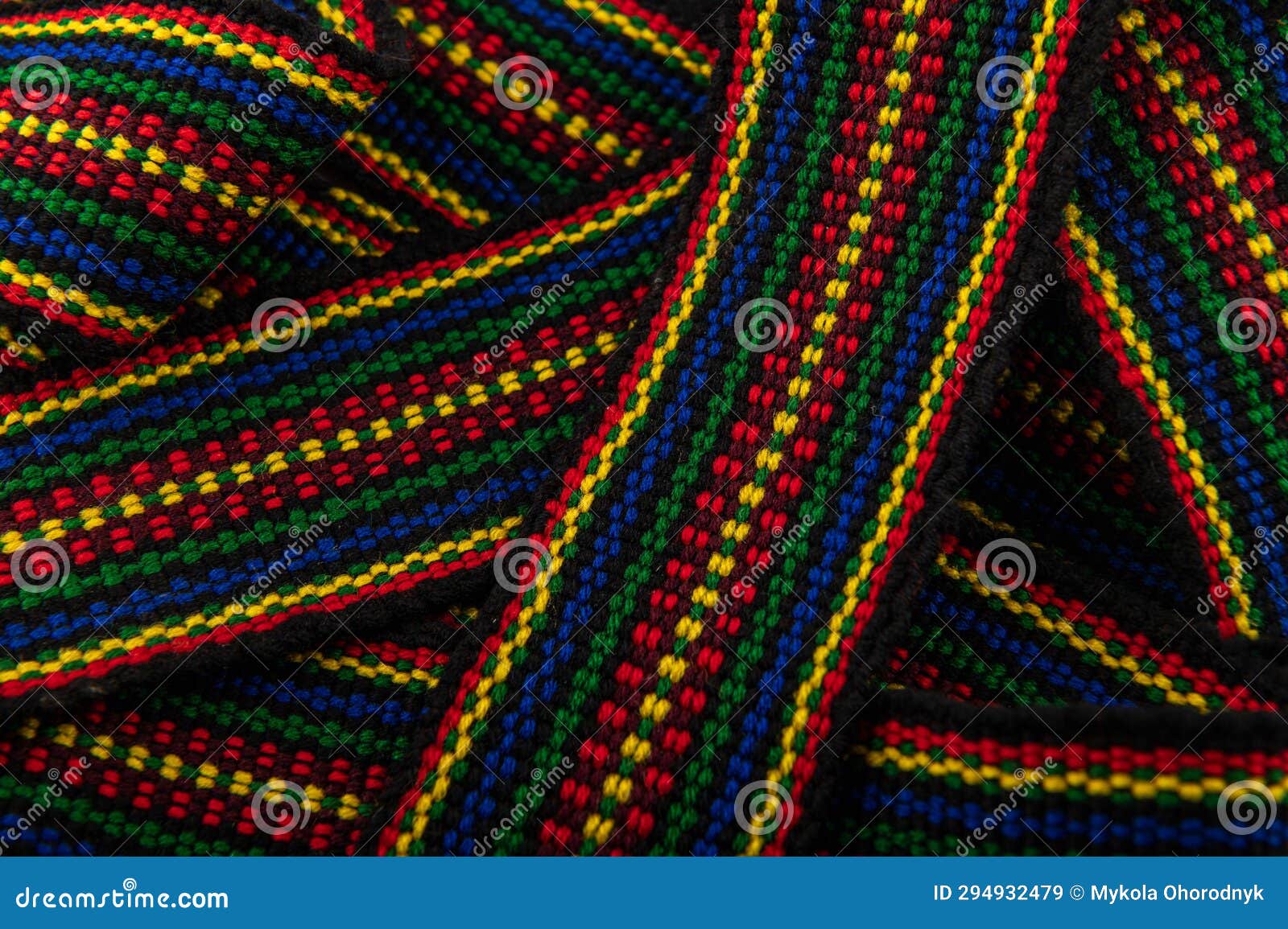 A Traditional Ukrainian Belt Woven from Woolen Threads Stock Image ...