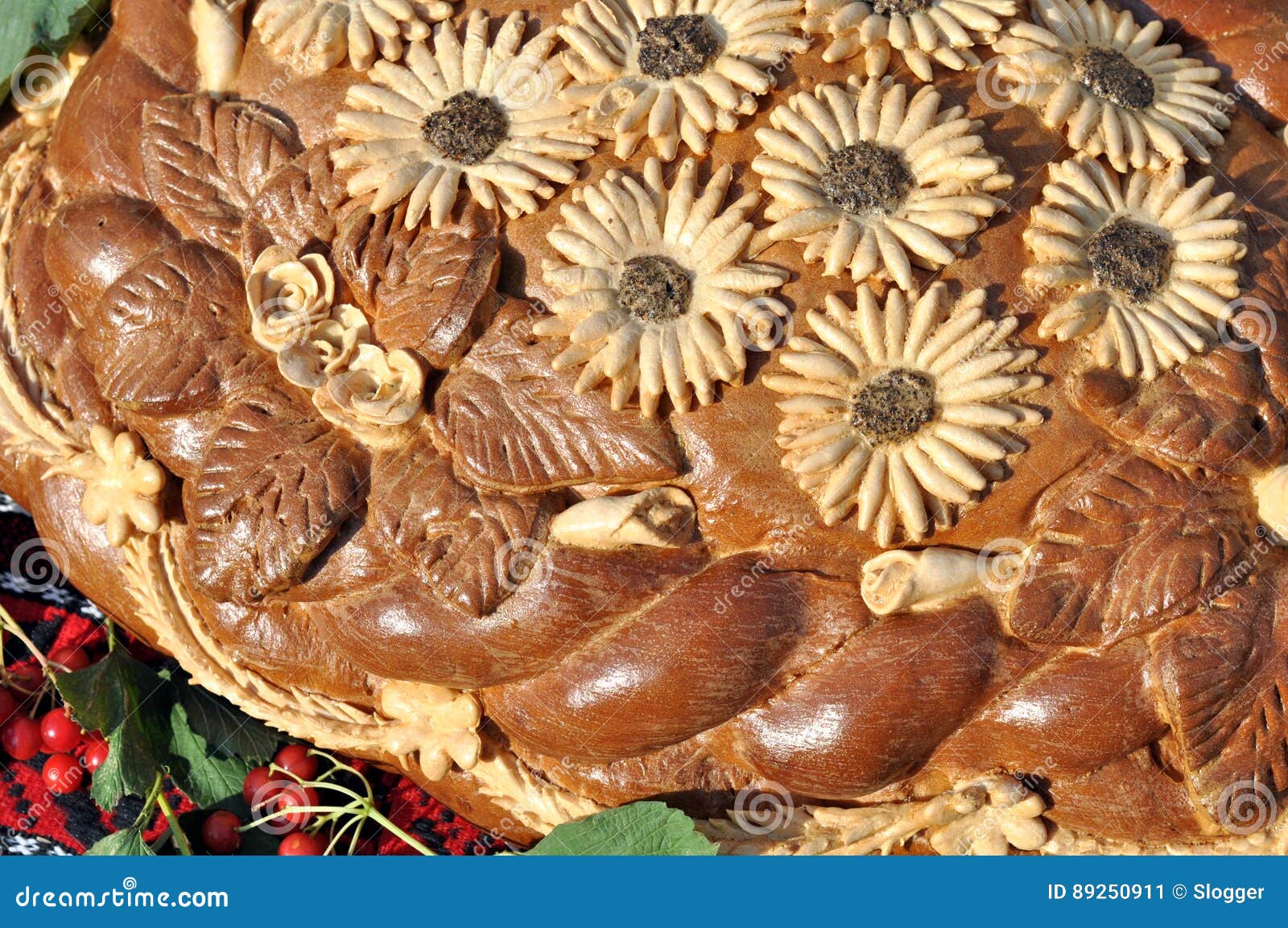 Traditional Ukrainian Festive Bread Stock Image - Image of decorated ...