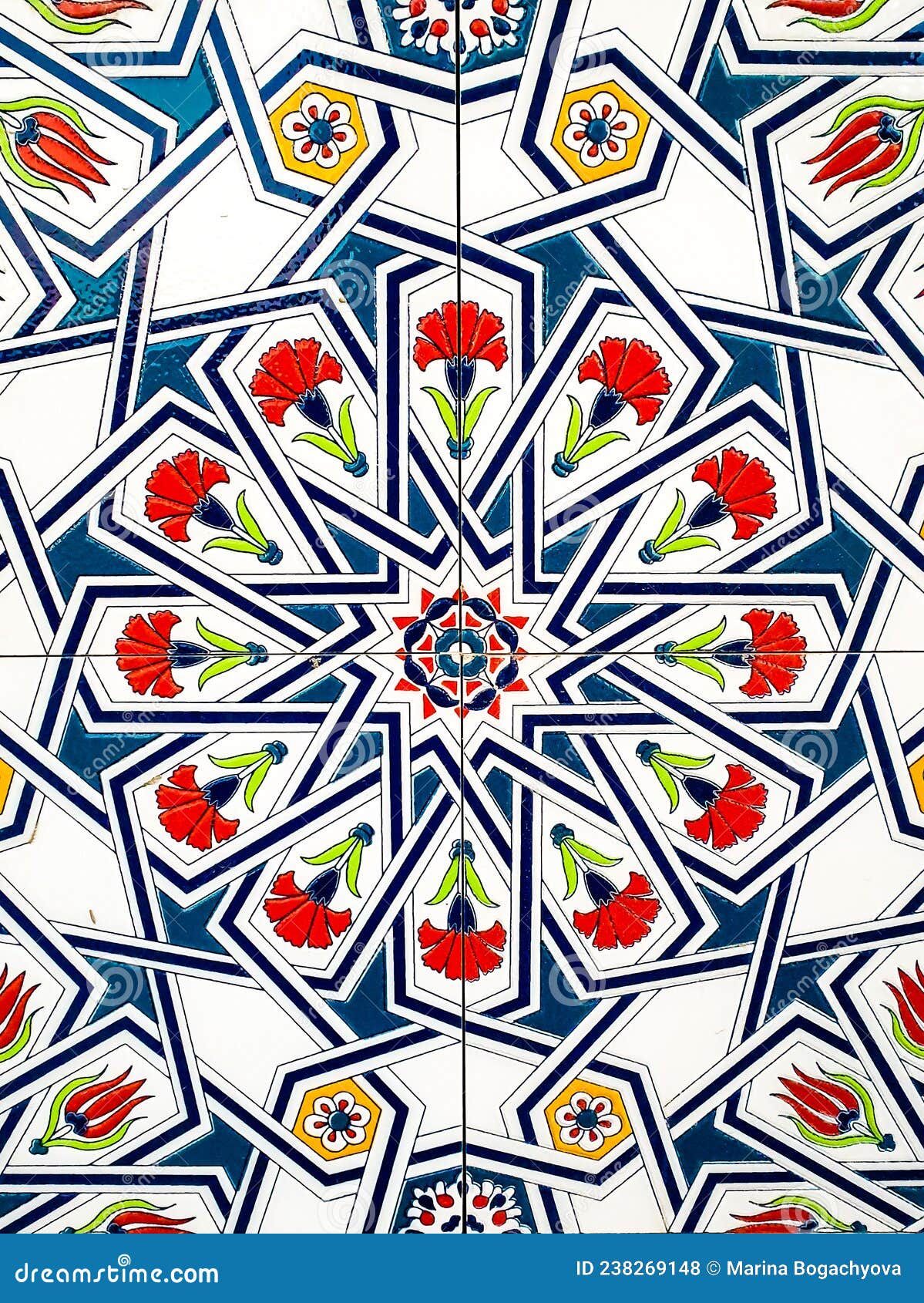 Traditional Uzbek Pattern on the Ceramic Tile Stock Illustration ...