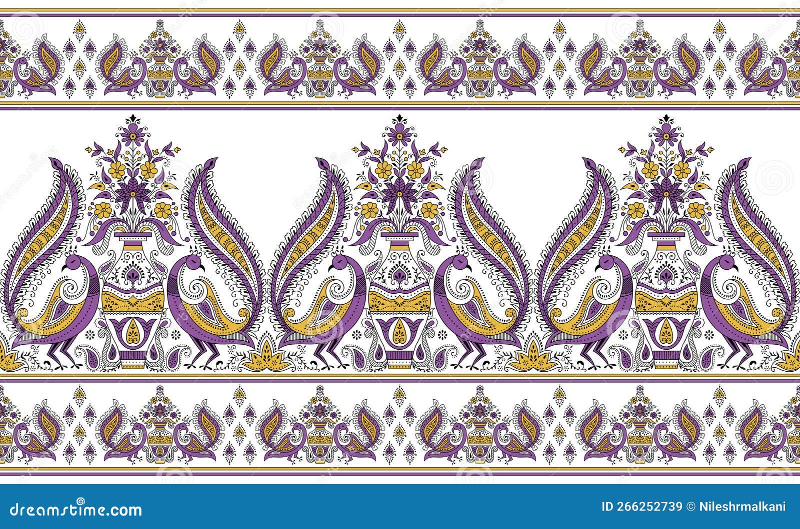 Traditional Vector Asian Peacock Border Design Stock Vector ...