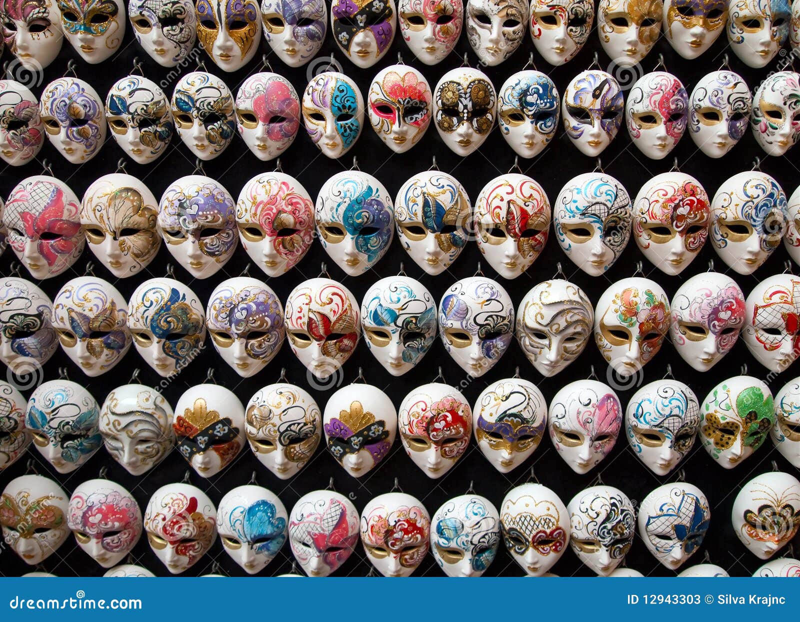 Traditional venetian masks stock image. Image of face - 12943303