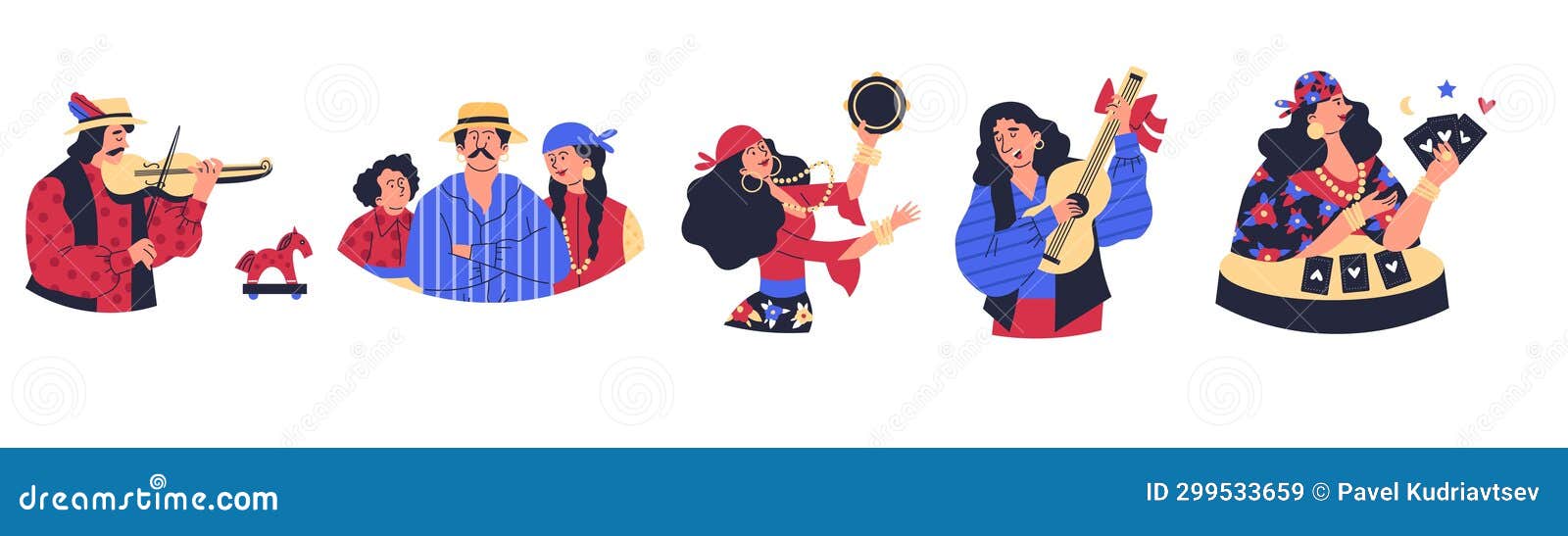Traditional Gypsies Dancing Vector Illustration | CartoonDealer.com ...