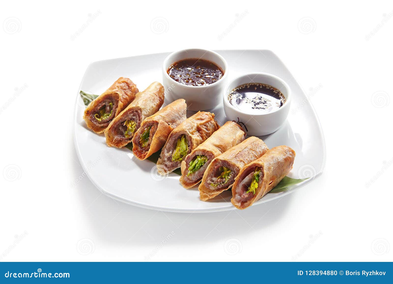 Traditional Vietnamese Deep Fried Spring Rolls Isolated Stock Photo ...