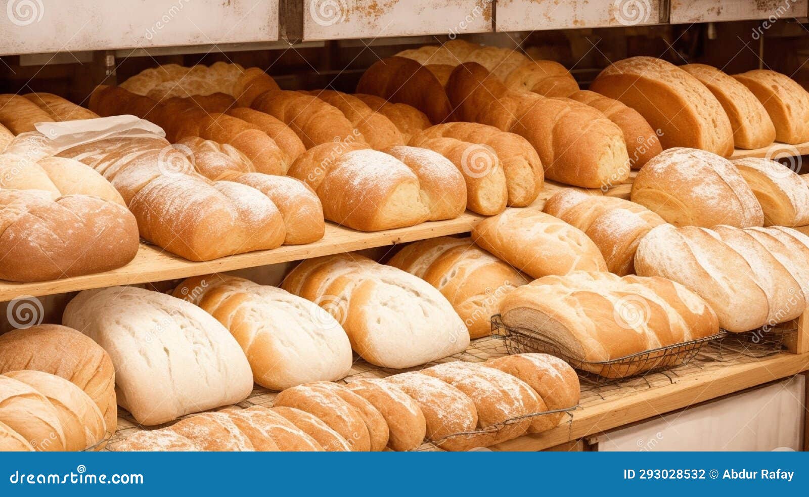 A Traditional Village Bakery with Fresh Bread Cooling on Racks. Stock ...