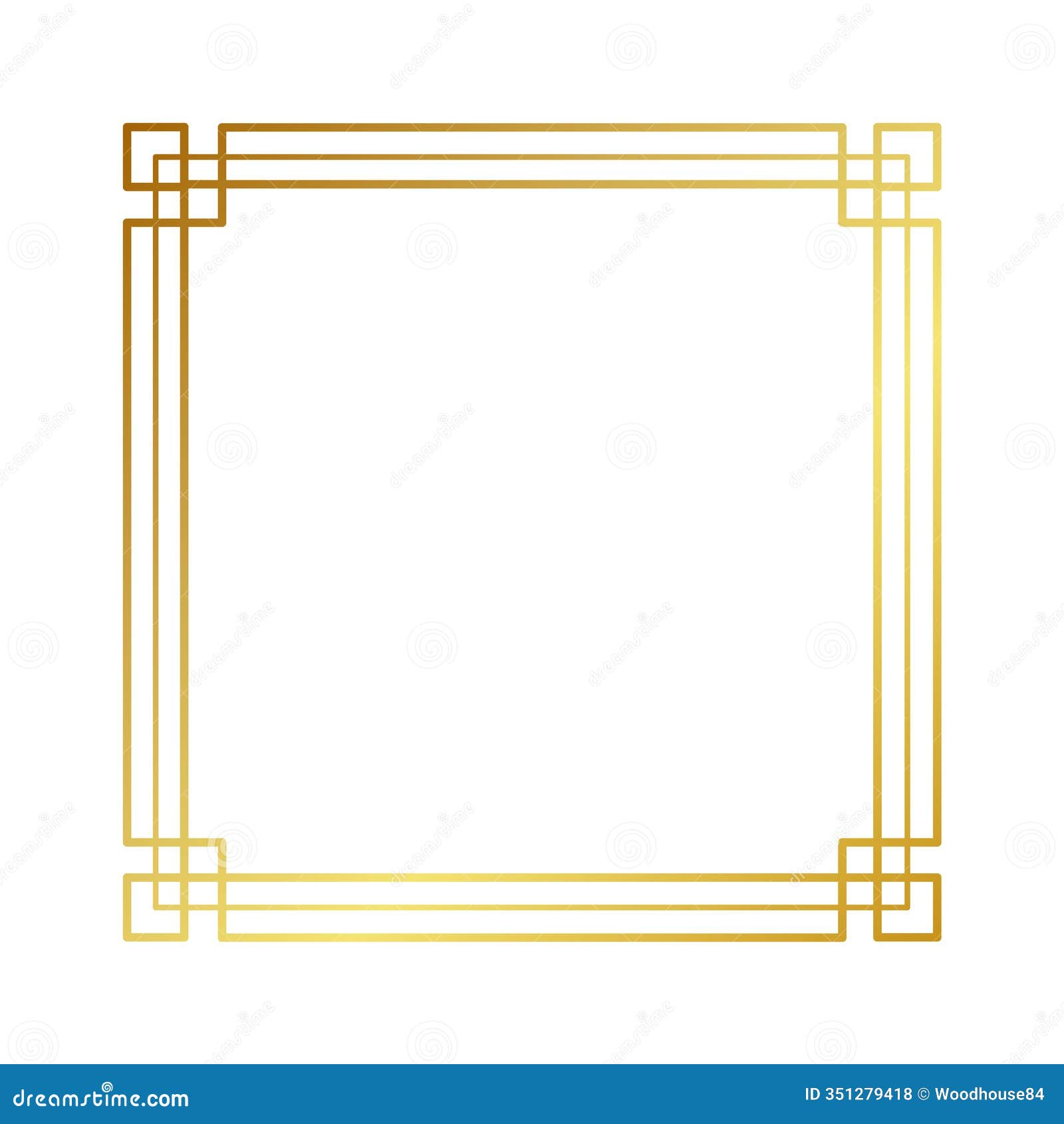 Traditional Vintage Golden Square Frame Stock Vector - Illustration of ...