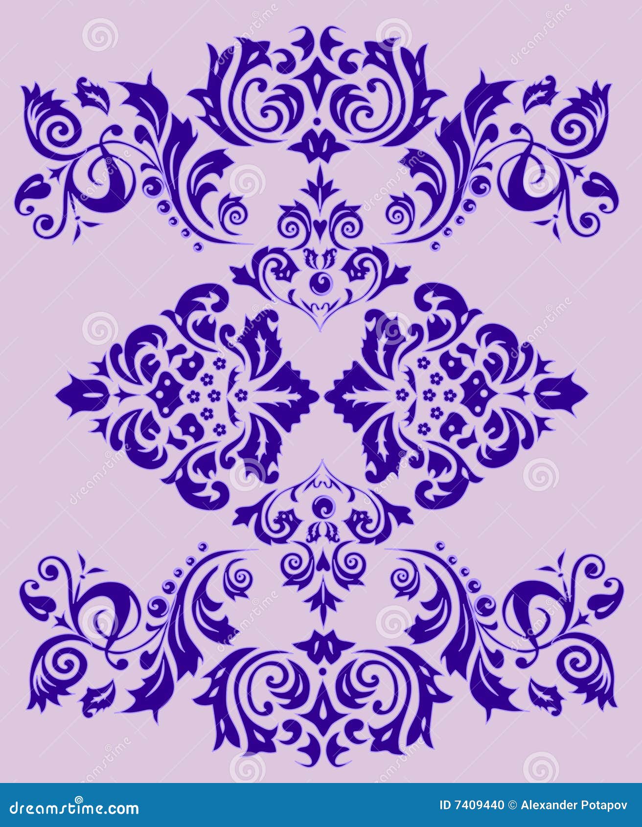 Traditional Violet Decoration Stock Illustration - Illustration of ...