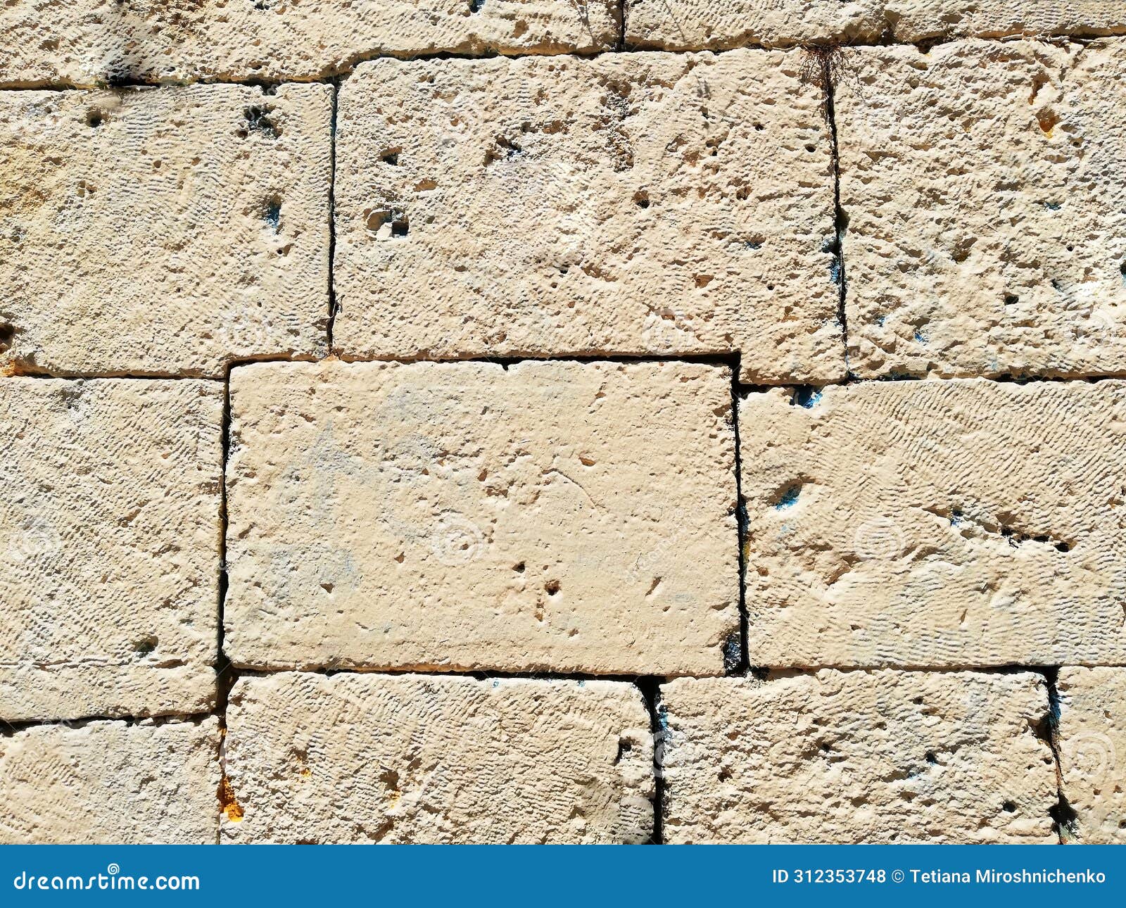 Traditional Wall in Greece Made of Beige Brick Stock Photo - Image of ...