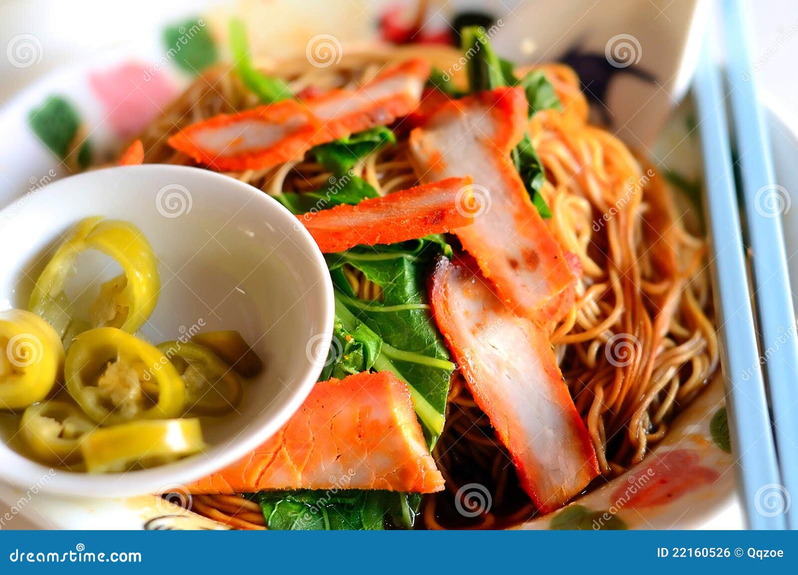 Traditional Wan Tan noodle stock photo. Image of asian - 22160526