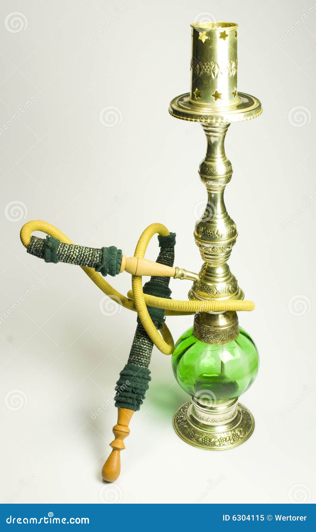 Traditional Water Pipe on White Stock Image - Image of hookah, green ...