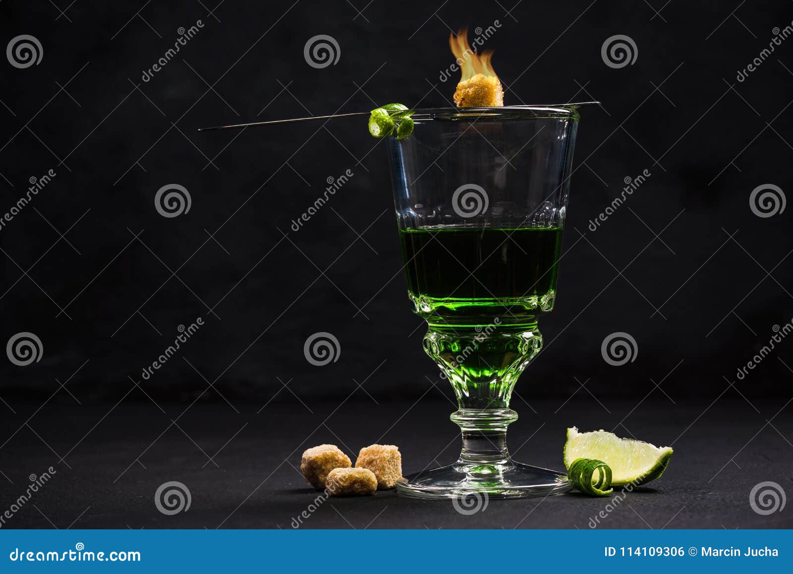 Traditional Way for Drinking Absinthe Stock Photo - Image of bartender ...