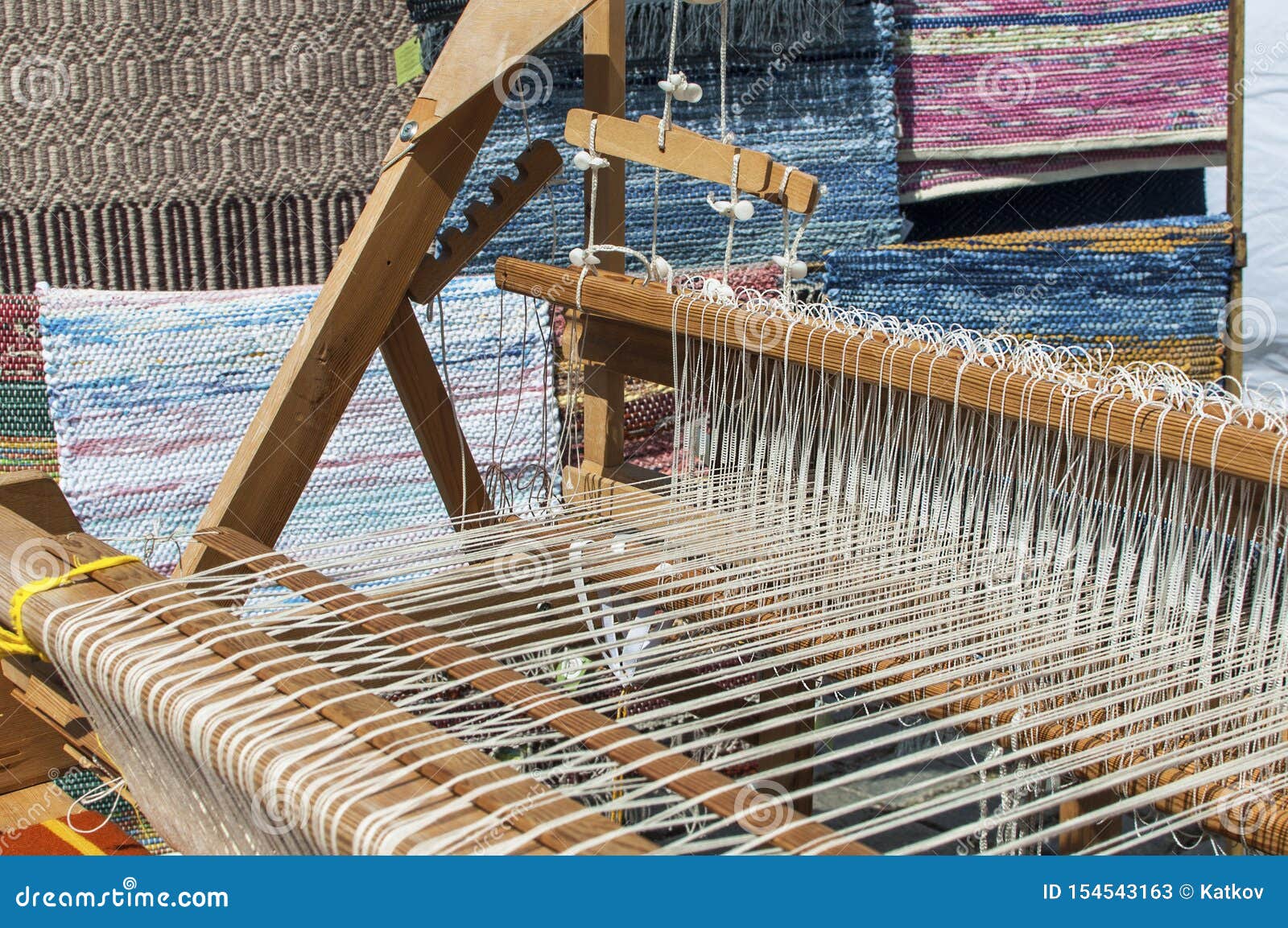 Traditional Weaving Loom stock image. Image of technology - 154543163