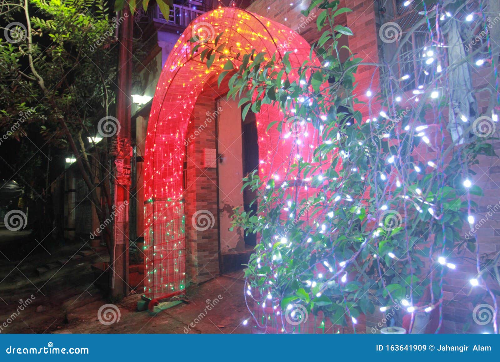 Traditional Wedding Decorative Front Gate Lighting in Bangladesh Stock ...