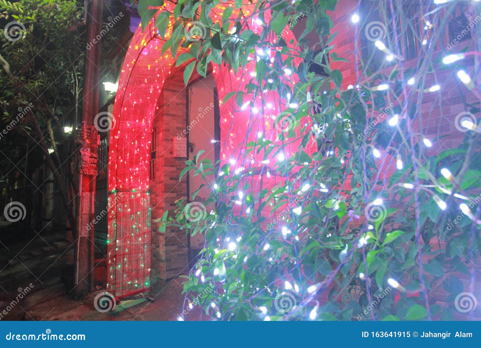 Traditional Wedding Decorative Front Gate Lighting in Bangladesh Stock ...