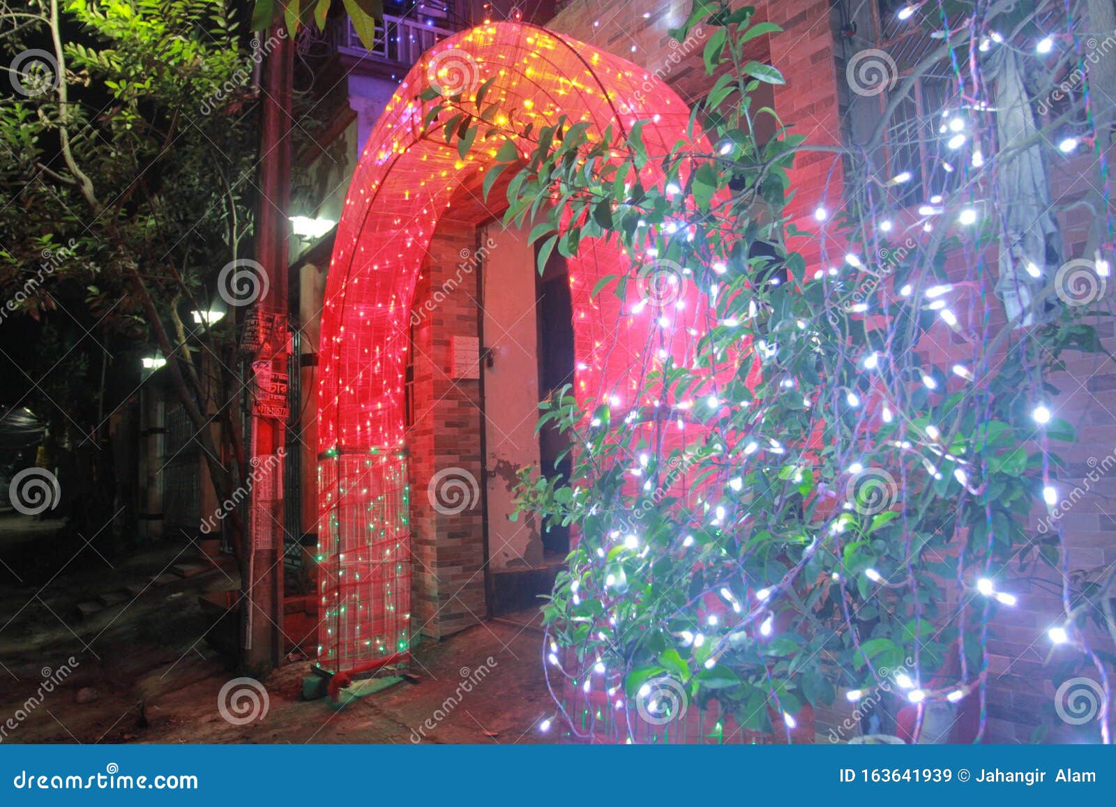 Traditional Wedding Decorative Front Gate Lighting in Bangladesh Stock ...