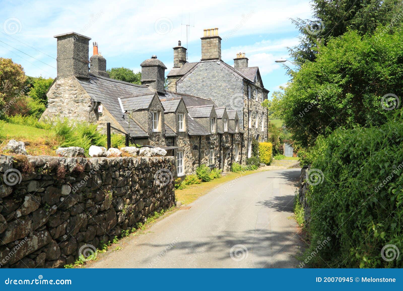 Traditional Welsh Village Cottages Stock Image - Image of picturesque ...