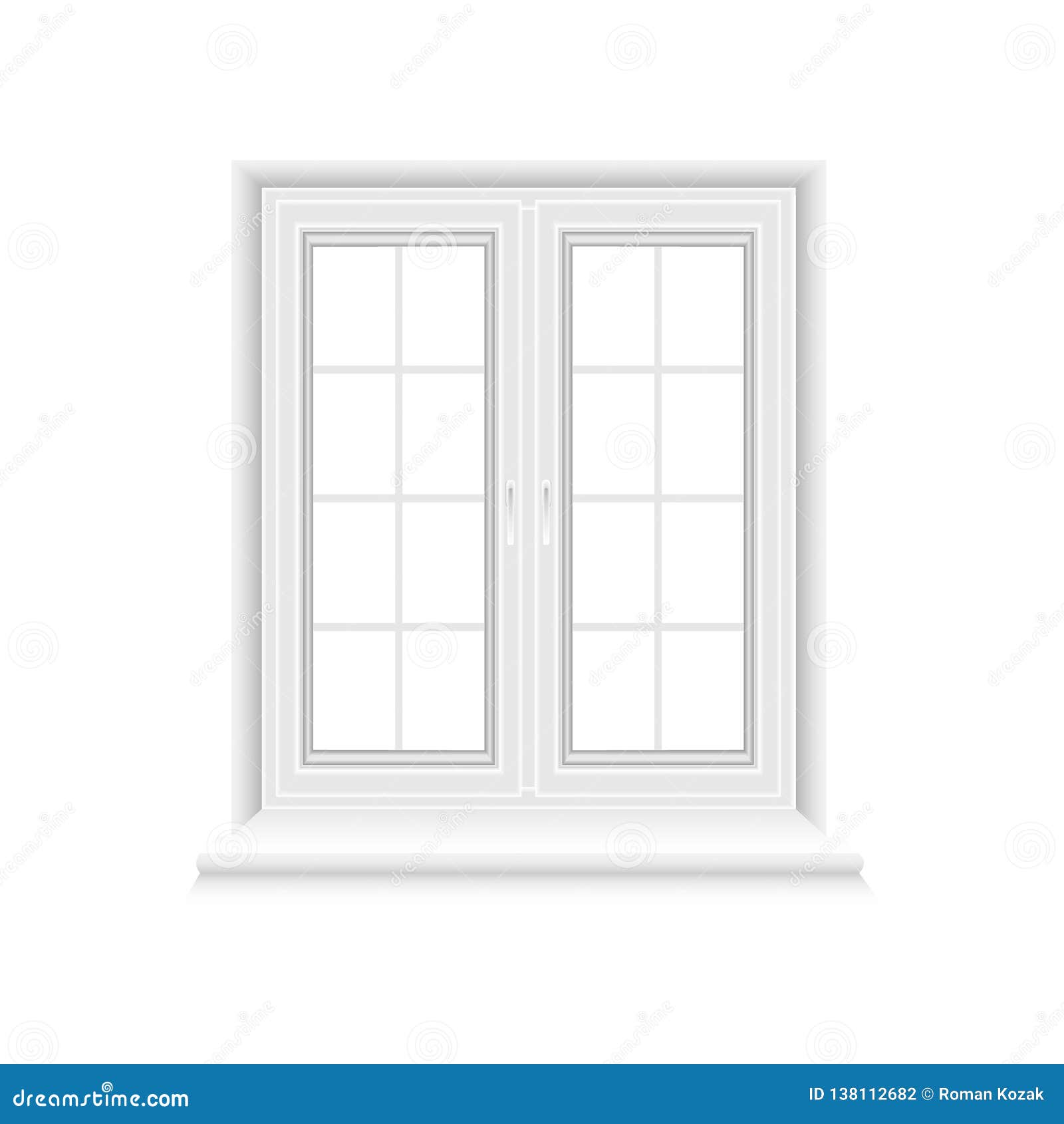 Traditional White Window Frame on White Background Stock Vector ...