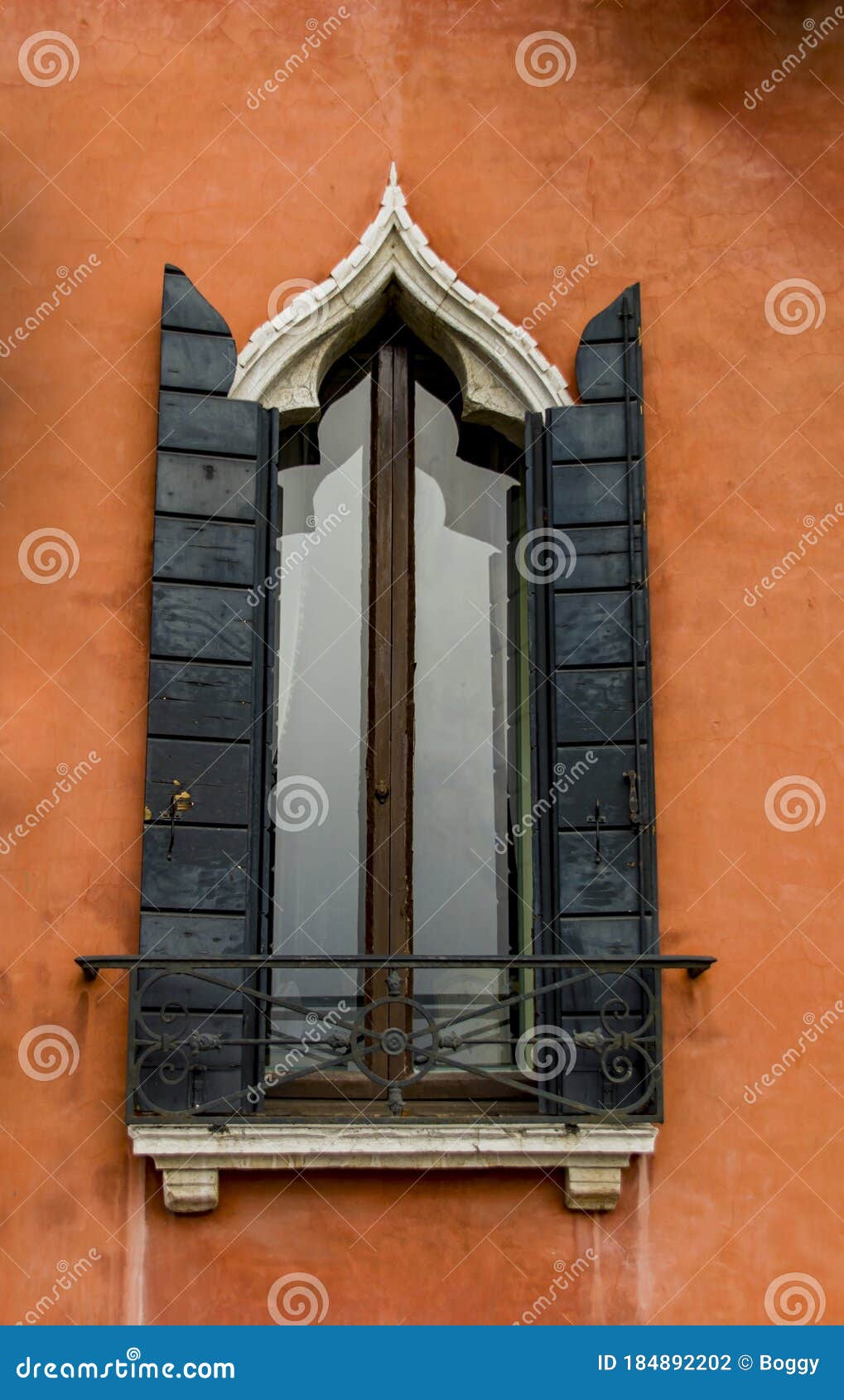 Traditional Widow on Building in Venice, Italy Stock Photo - Image of ...