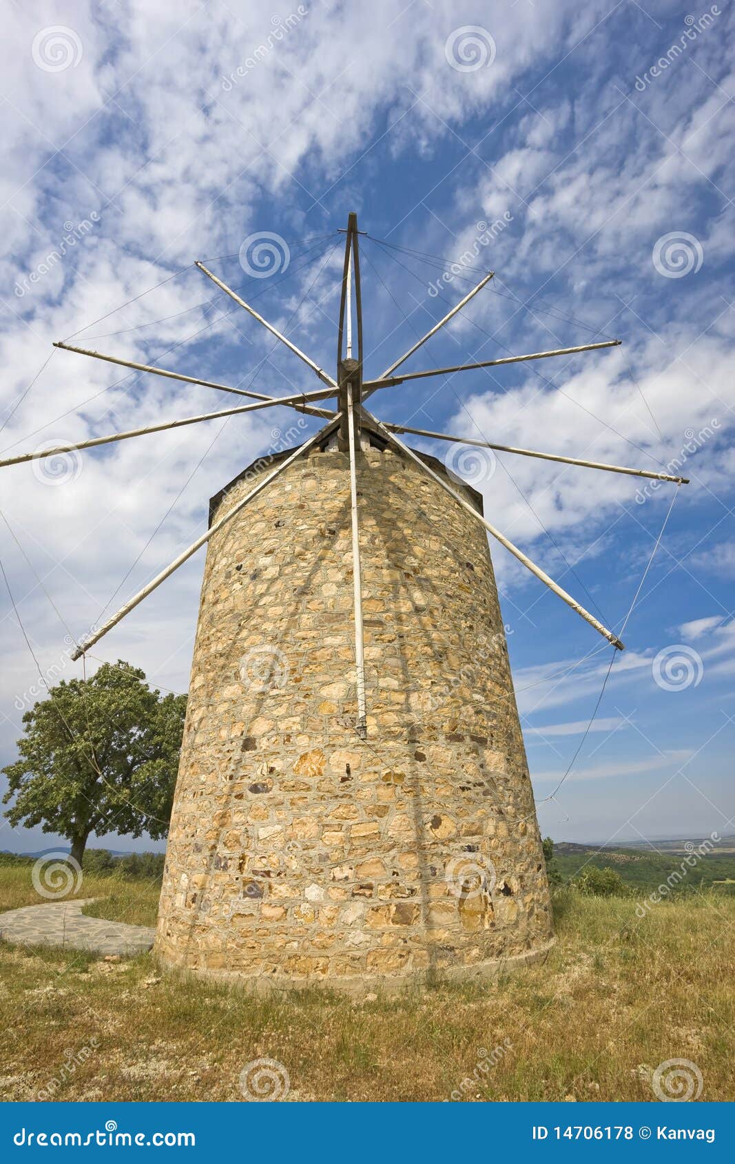Traditional windmill stock photo. Image of greece, ecology - 14706178
