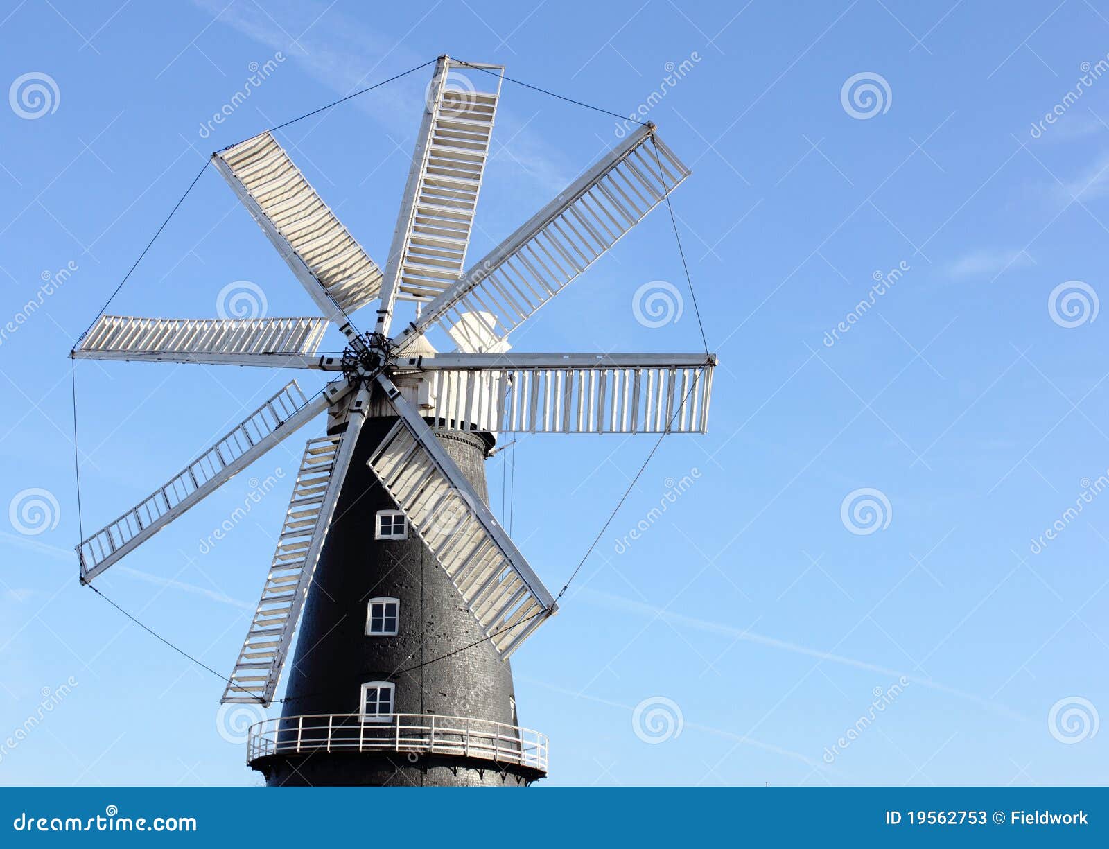 Traditional Windmill with 8 Sails. Stock Image - Image of architecture ...