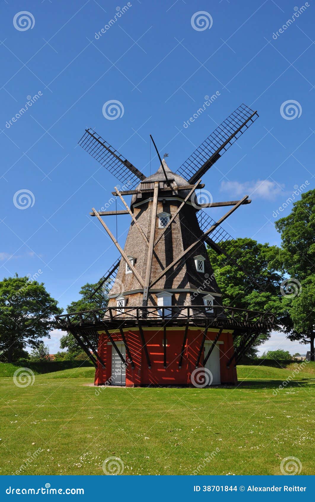 Traditional Windmill in Copenhagen, Denmark Stock Photo - Image of ...