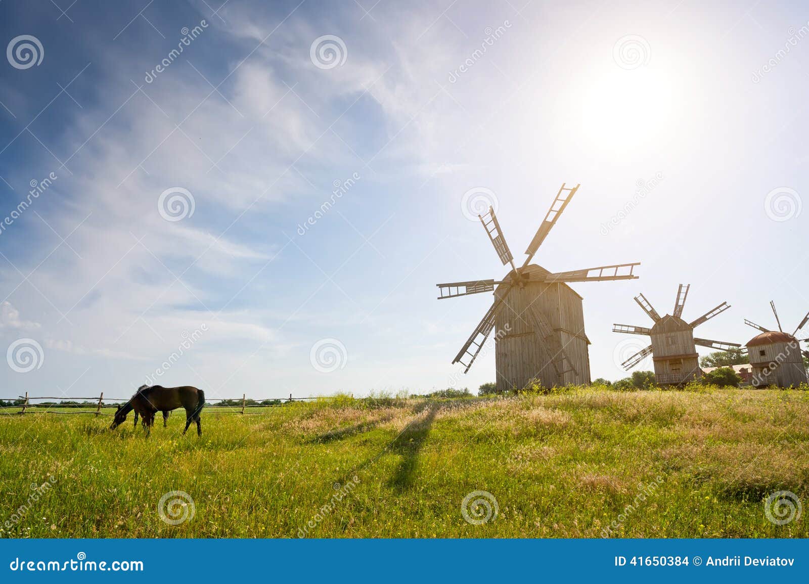 Traditional Windmill on the Countryside Stock Photo - Image of idyllic ...