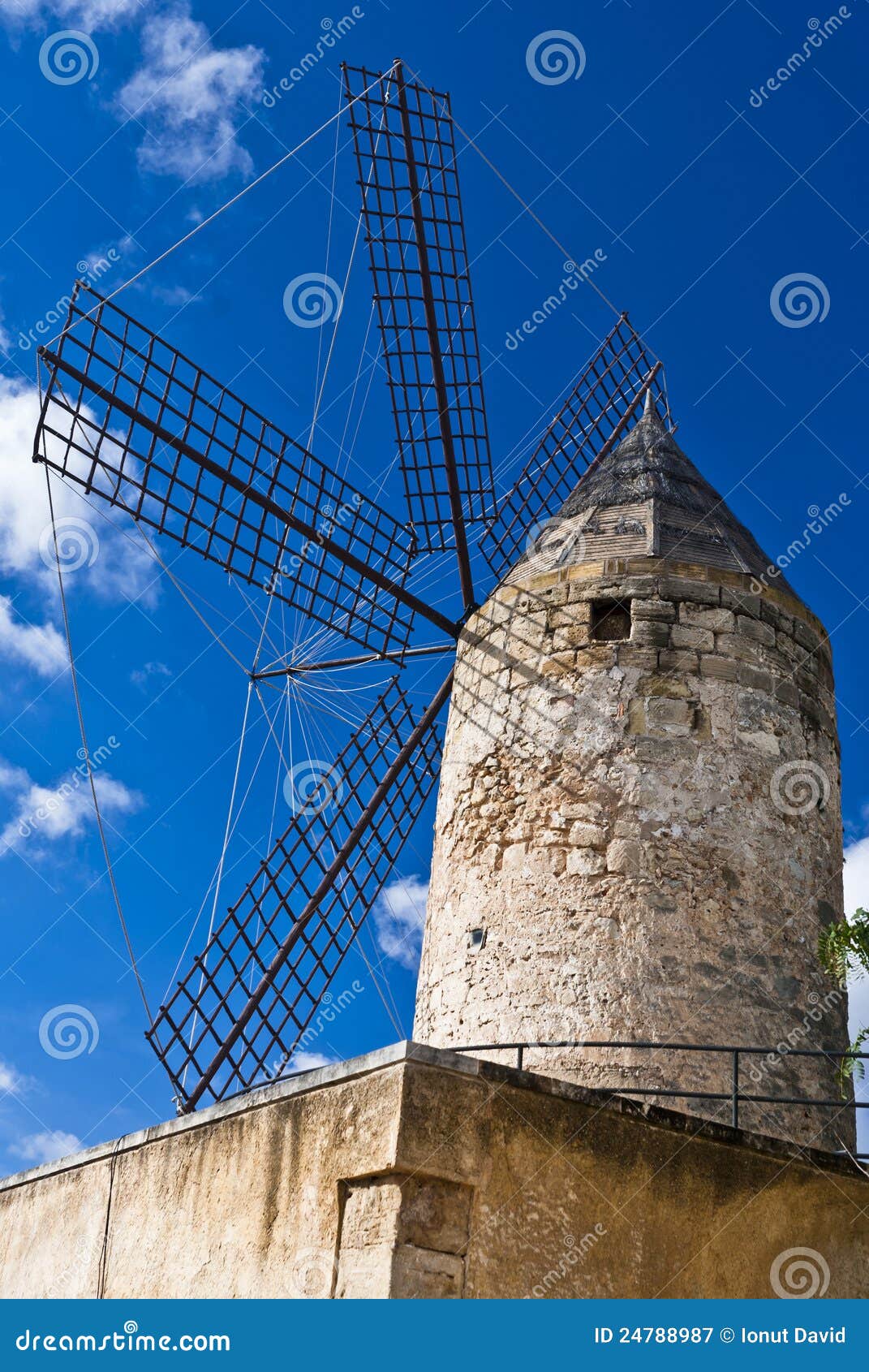 Traditional Windmill in Palma De Majorca, Spain. Stock Image - Image of ...