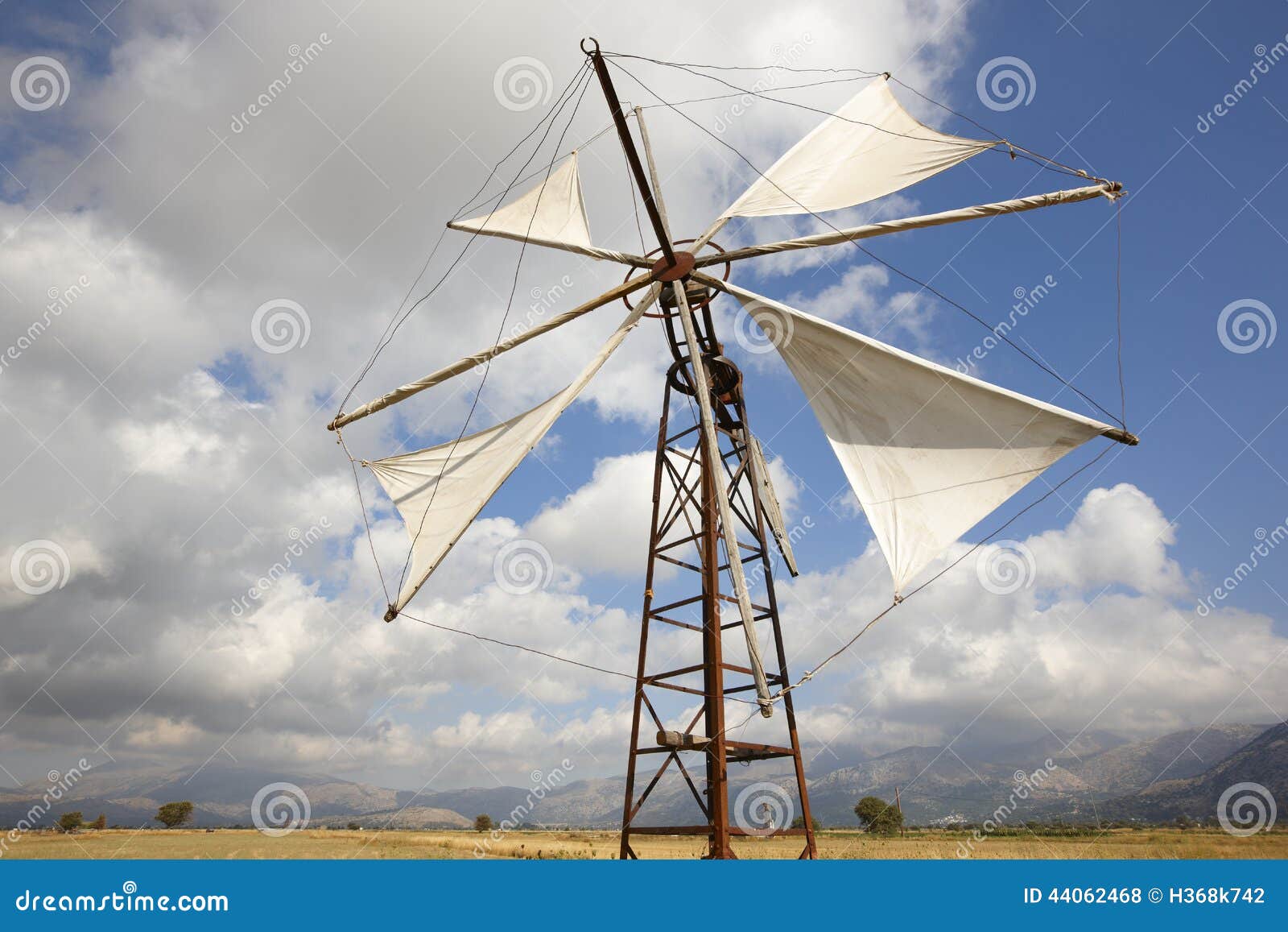 Traditional Windmills in Lasithi Plateau. Crete Stock Photo - Image of ...