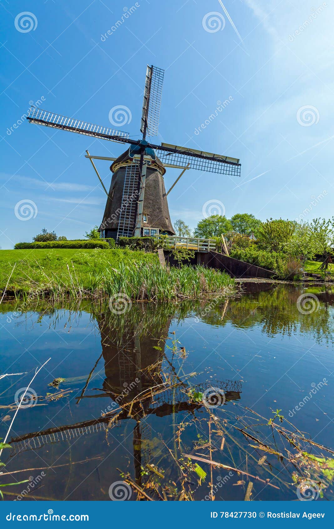 Traditional Windmills Near Amsterdam, Netherlands Stock Photo - Image ...