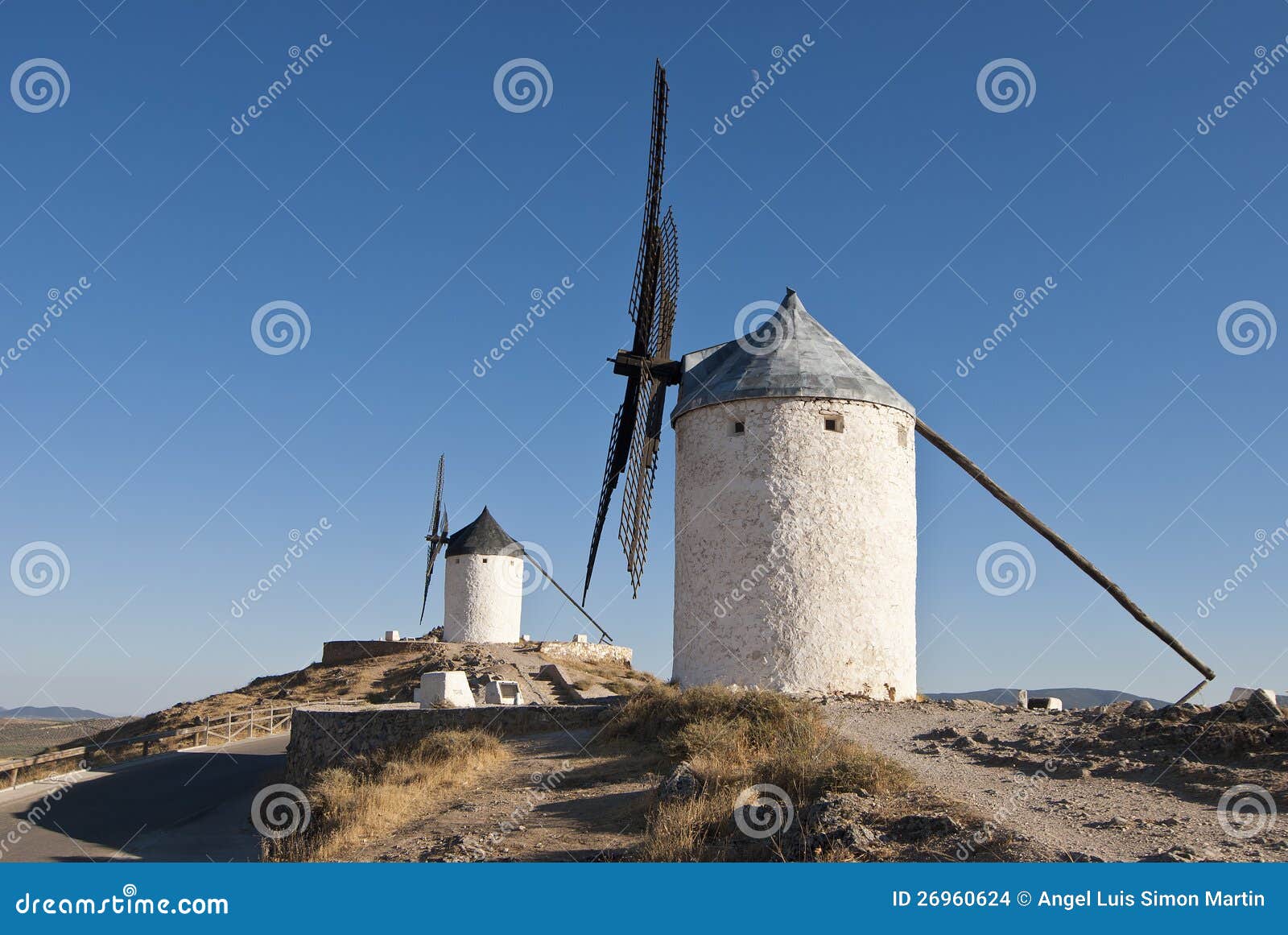 Traditional Windmills in Spain Stock Photo - Image of europe, mancha ...