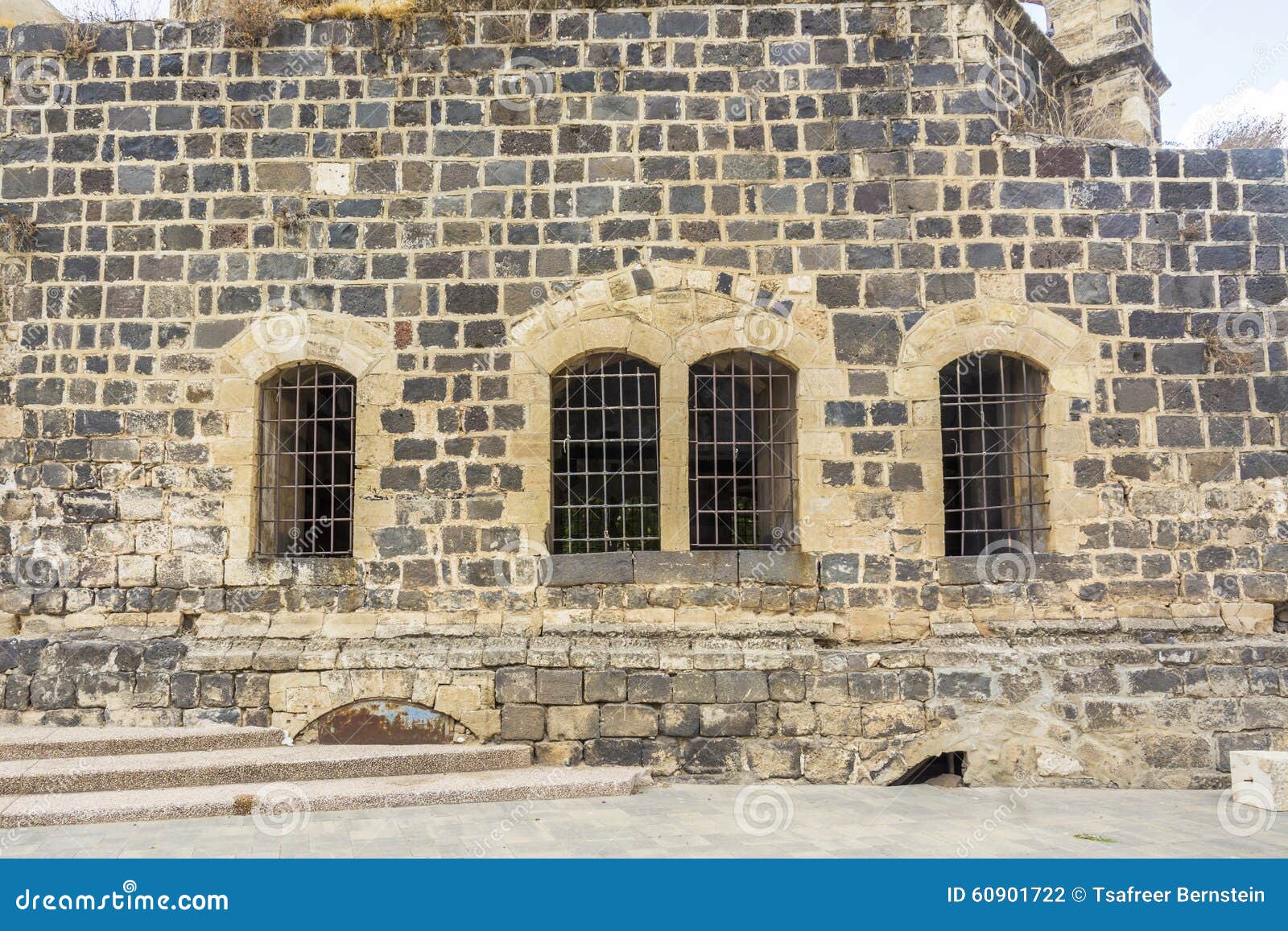 Traditional Window in Basalt Stone Wall Stock Photo - Image of east ...