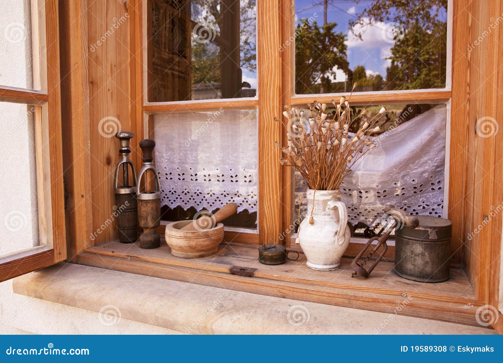 Traditional Window in European Countryside. Stock Photo - Image of ...