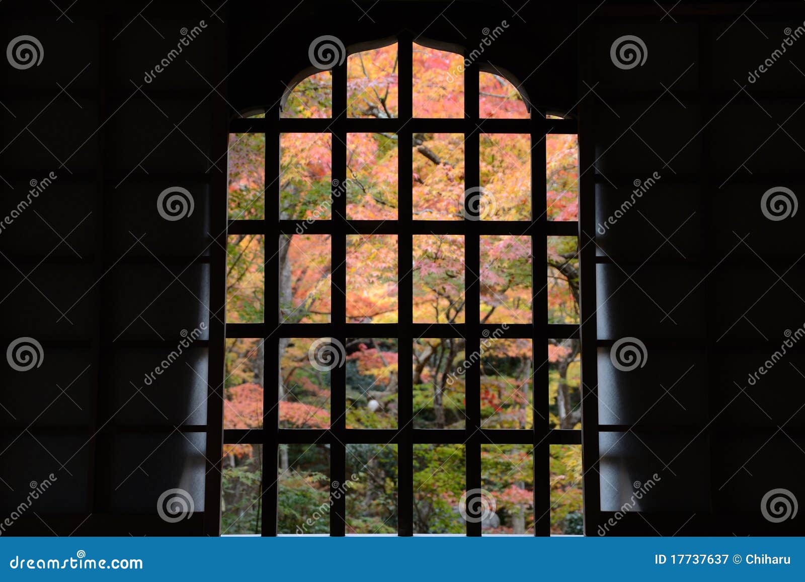 Traditional Window with a Grille Stock Image - Image of window, japan ...