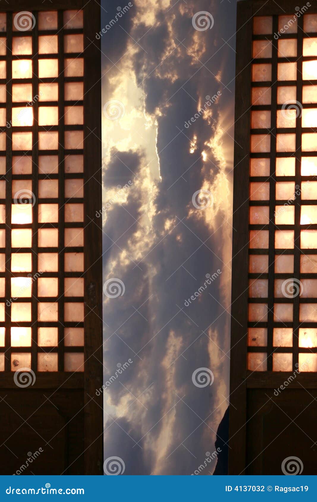 Traditional Windows in Dramatic Sunset Stock Photo - Image of spanish ...
