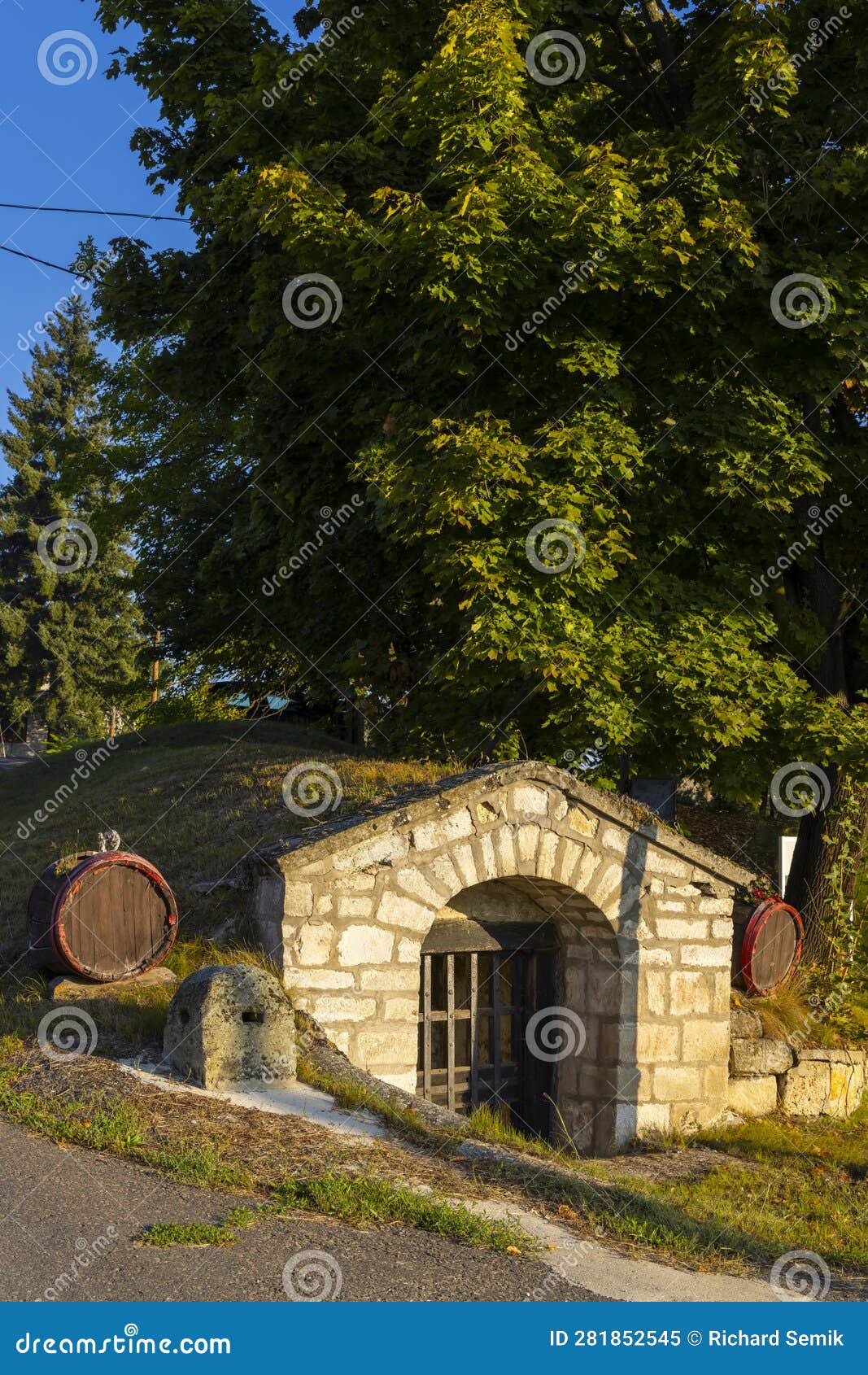 Traditional Wine Cellars in Tolcsva, Great Plain, North Hungary Stock ...