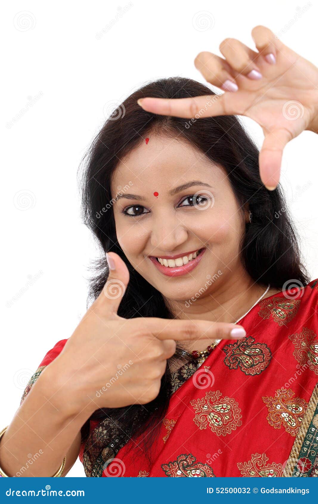 Traditional Woman Making Frame with Her Hands Stock Photo - Image of ...