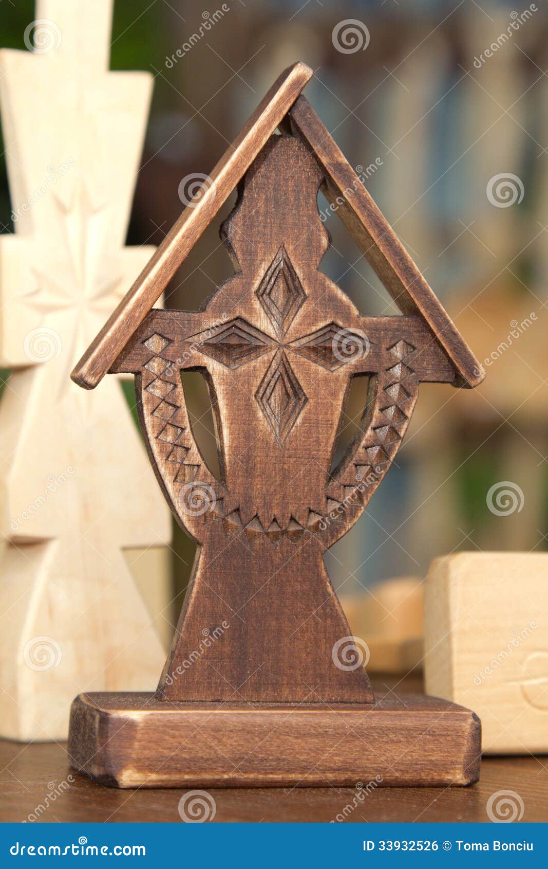Traditional Wood Sculpted Objects Stock Photo - Image of wood ...