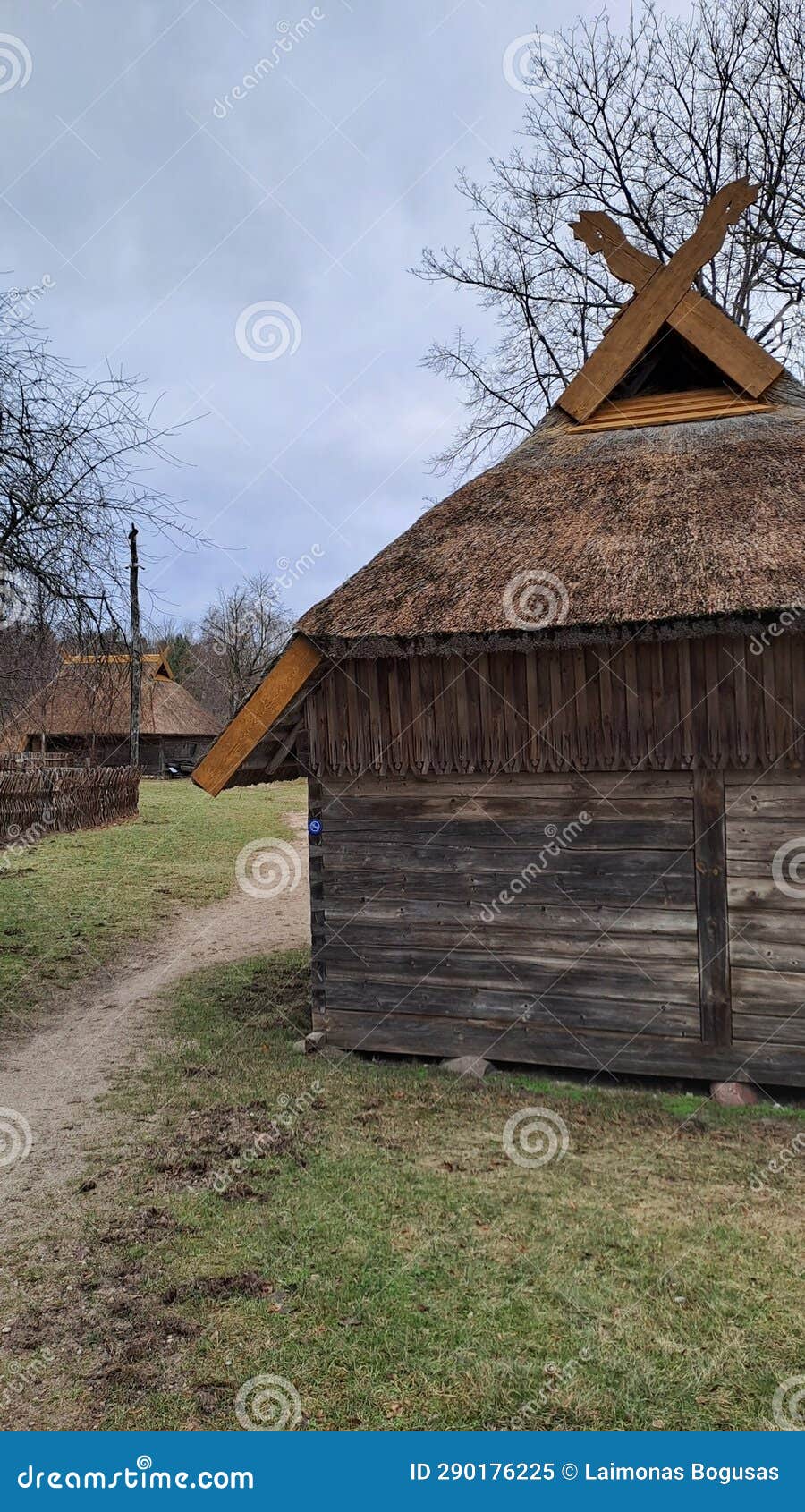 Traditional Wooden Architecture of Curonian Spit, Lithuania Stock Image ...