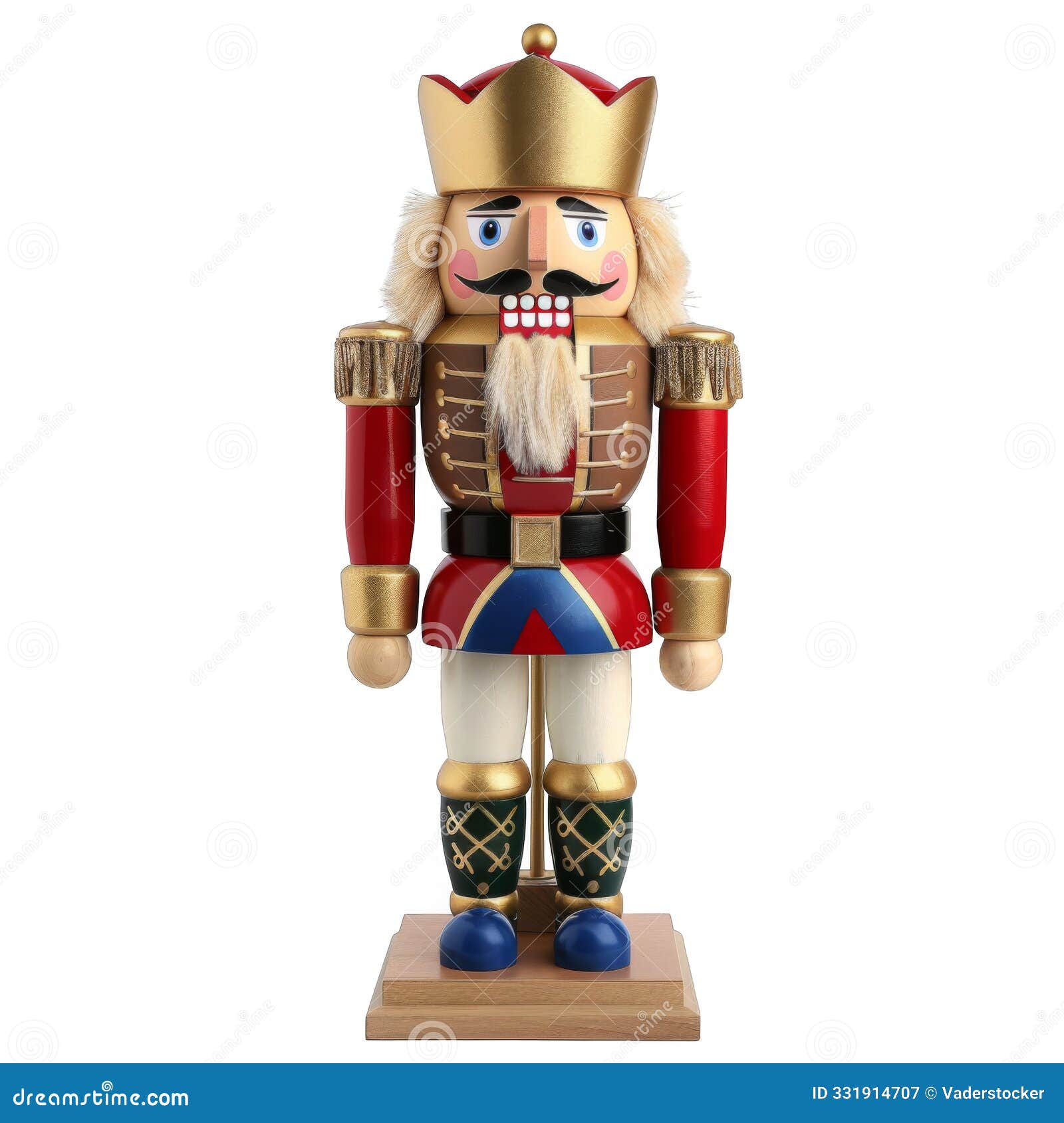 Traditional Wooden Nutcracker Toy with Crown and Mustache Stock Image ...