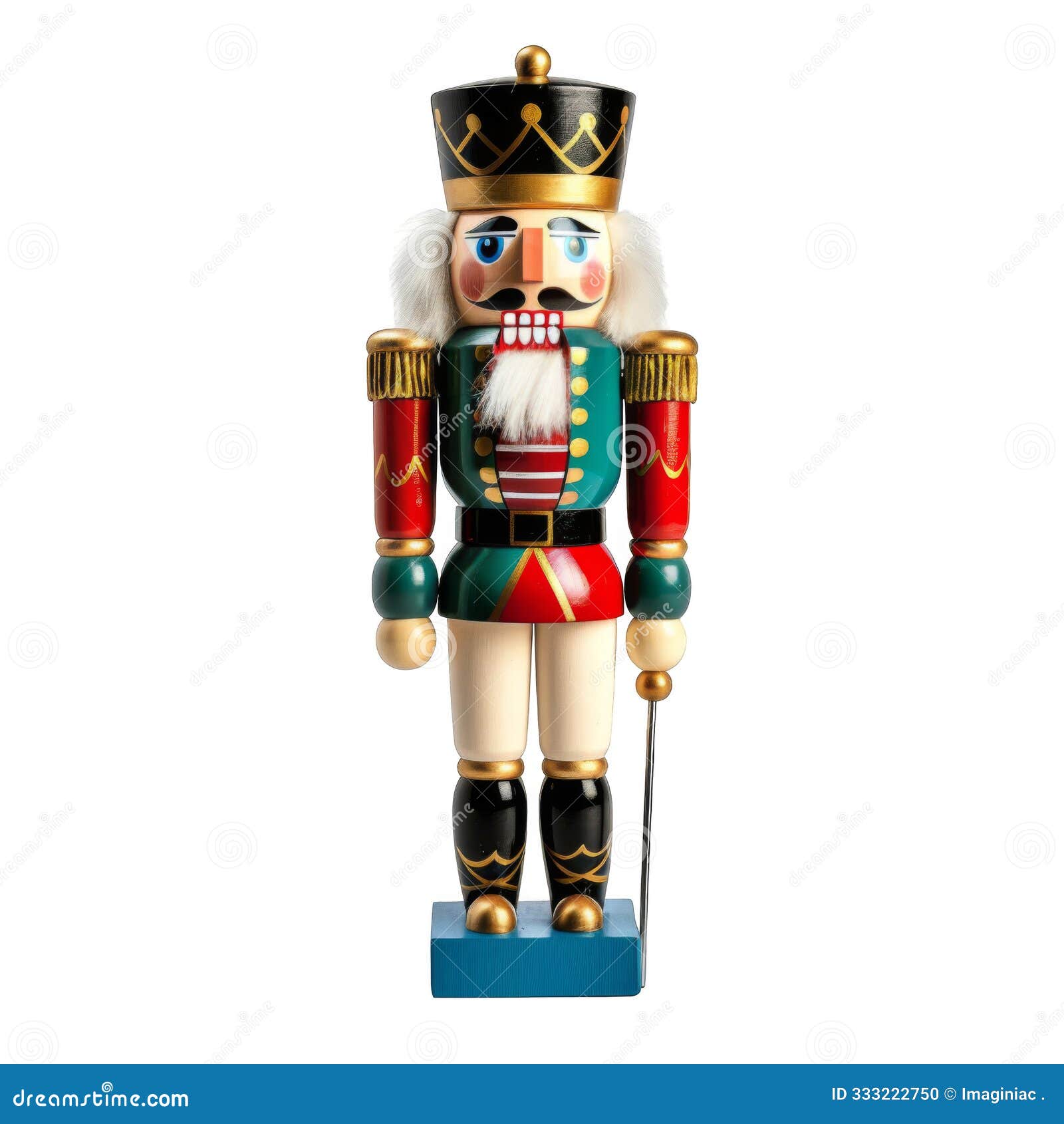 Traditional Wooden Nutcracker Toy with Crown and Mustache Stock ...