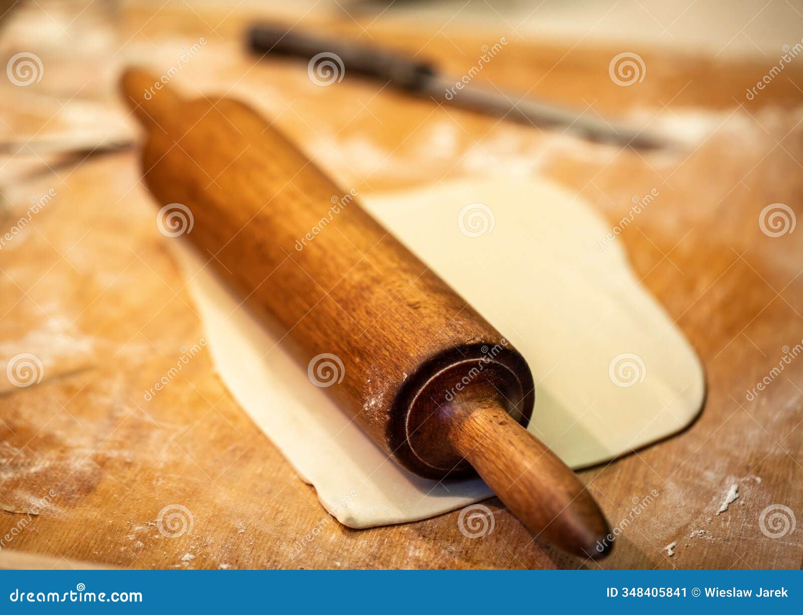 Traditional Wooden Rolling Pin for Rolling Dough. Stock Image - Image ...