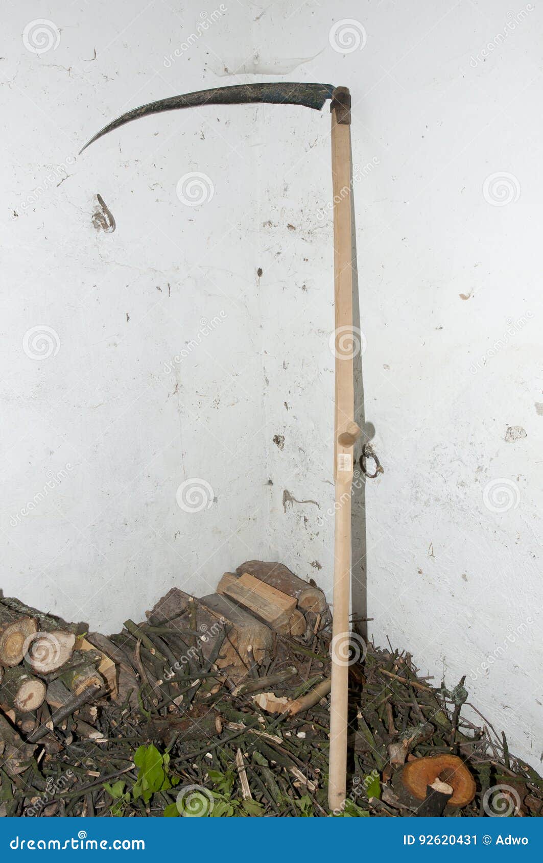 Traditional Wooden Scythe stock image. Image of wheat - 92620431