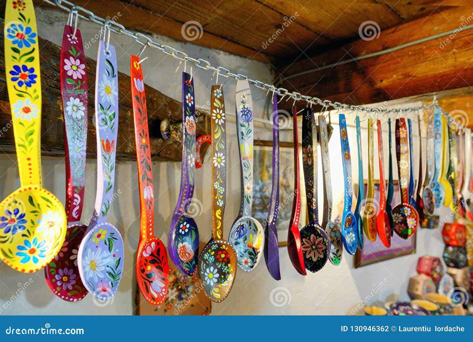 Traditional wooden spoons stock photo. Image of natural - 130946362